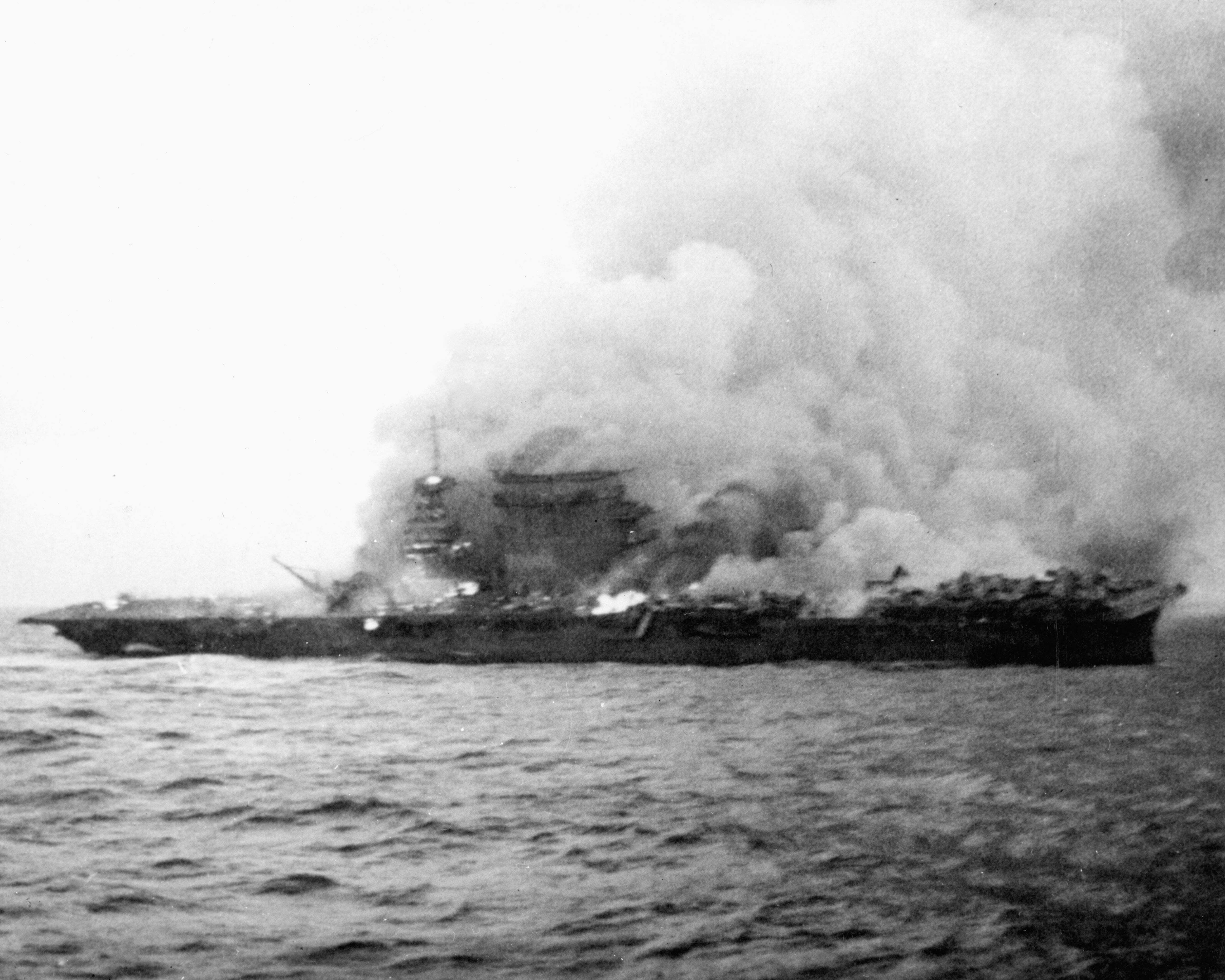 USS Lexington Burning Sinking 1942 POSTER PICTURE PHOTO PRINT BANNER ...