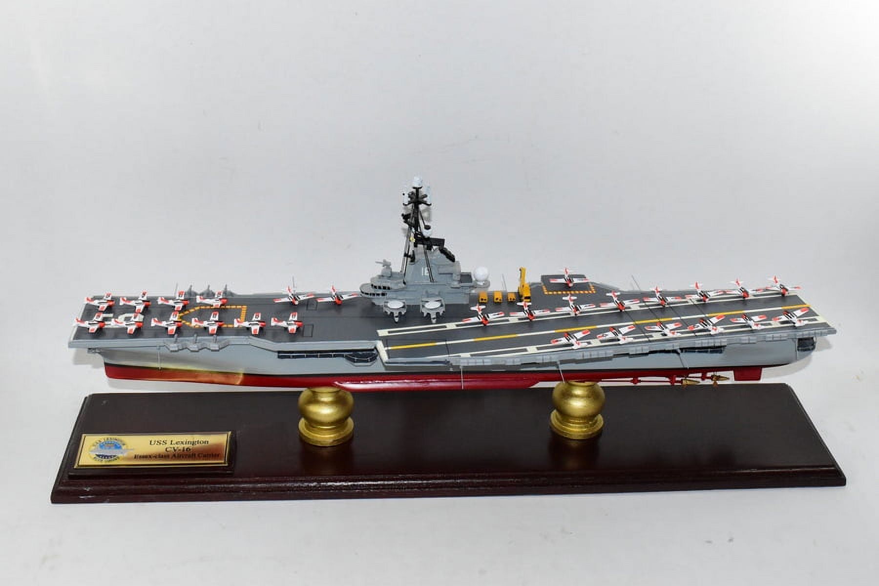 USS Lexington CV-16, Essex Class Aircraft Carrier, 24 inch Mahogany ...