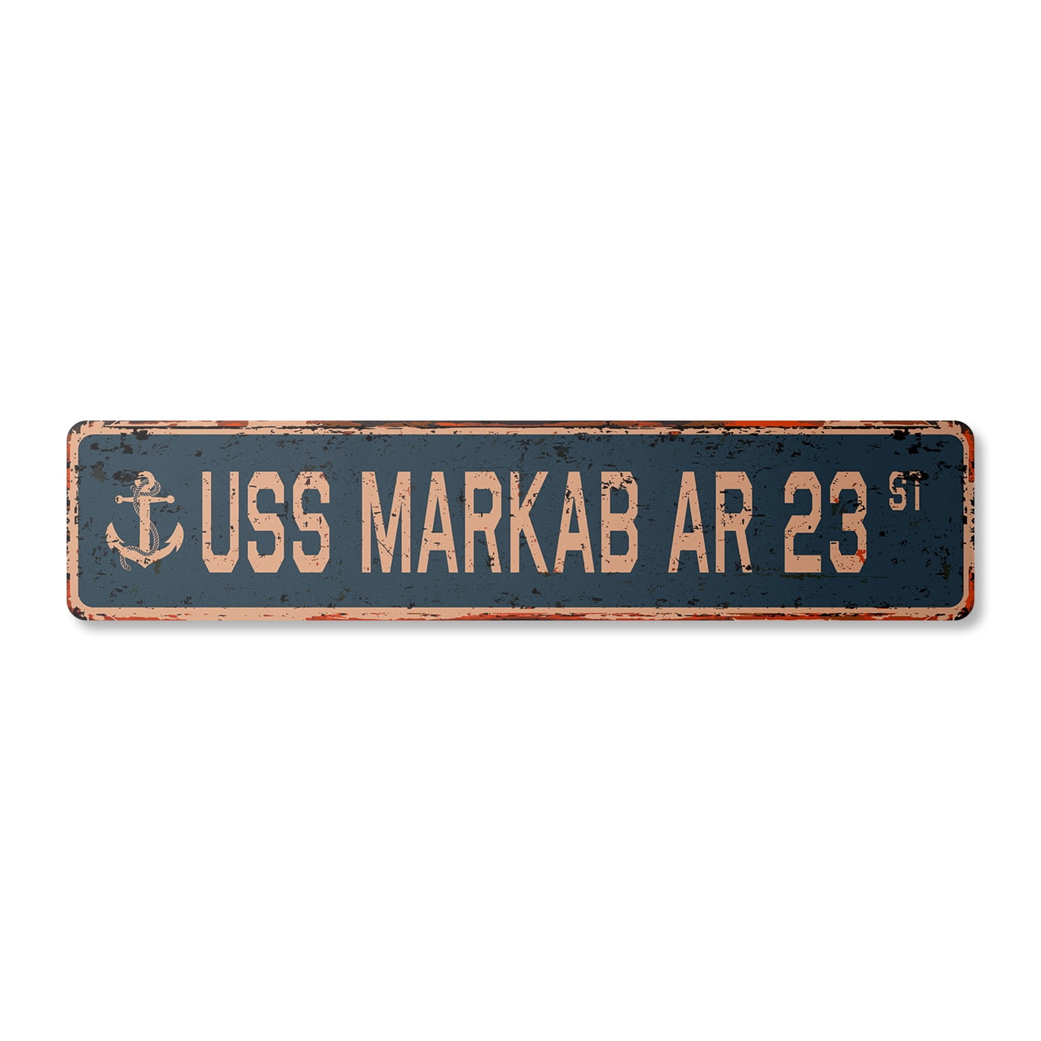USS MARKAB AR 23 Vintage Plastic Street Sign us navy ship veteran ...