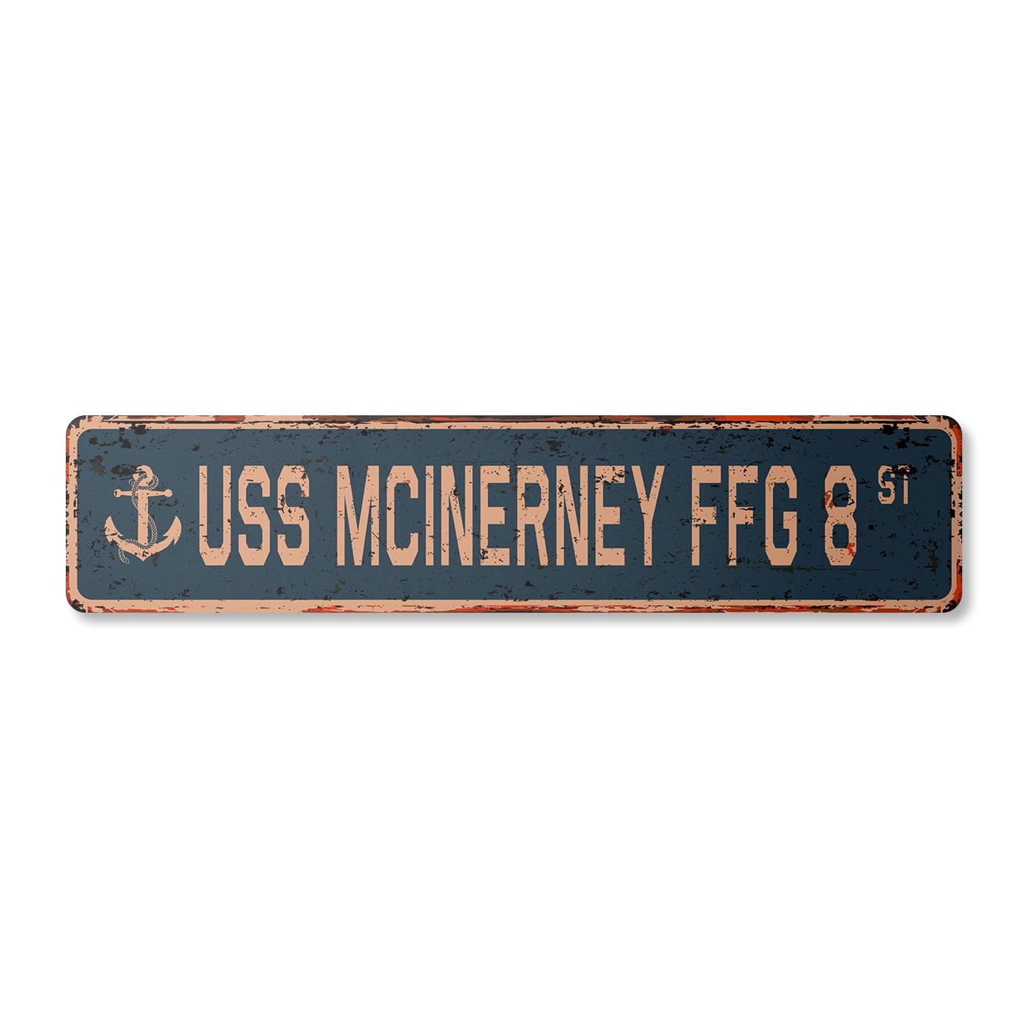 USS MCINERNEY FFG 8 Vintage Plastic Street Sign us navy ship veteran ...