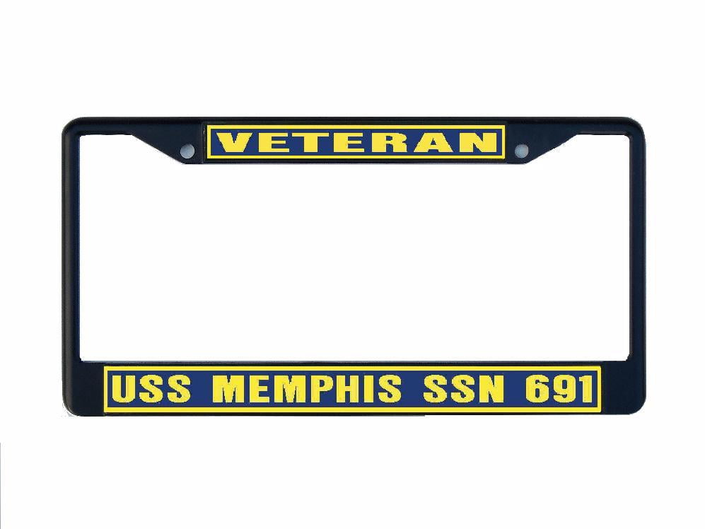 USS MEMPHIS SSN 691 License Plate Frame Black Metal Military Navy USN ...