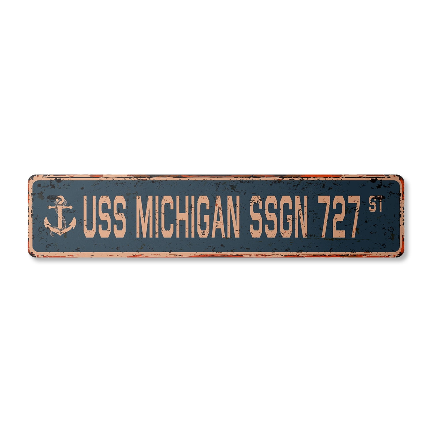USS MICHIGAN SSGN 727 Vintage Plastic Street Sign us navy ship veteran ...