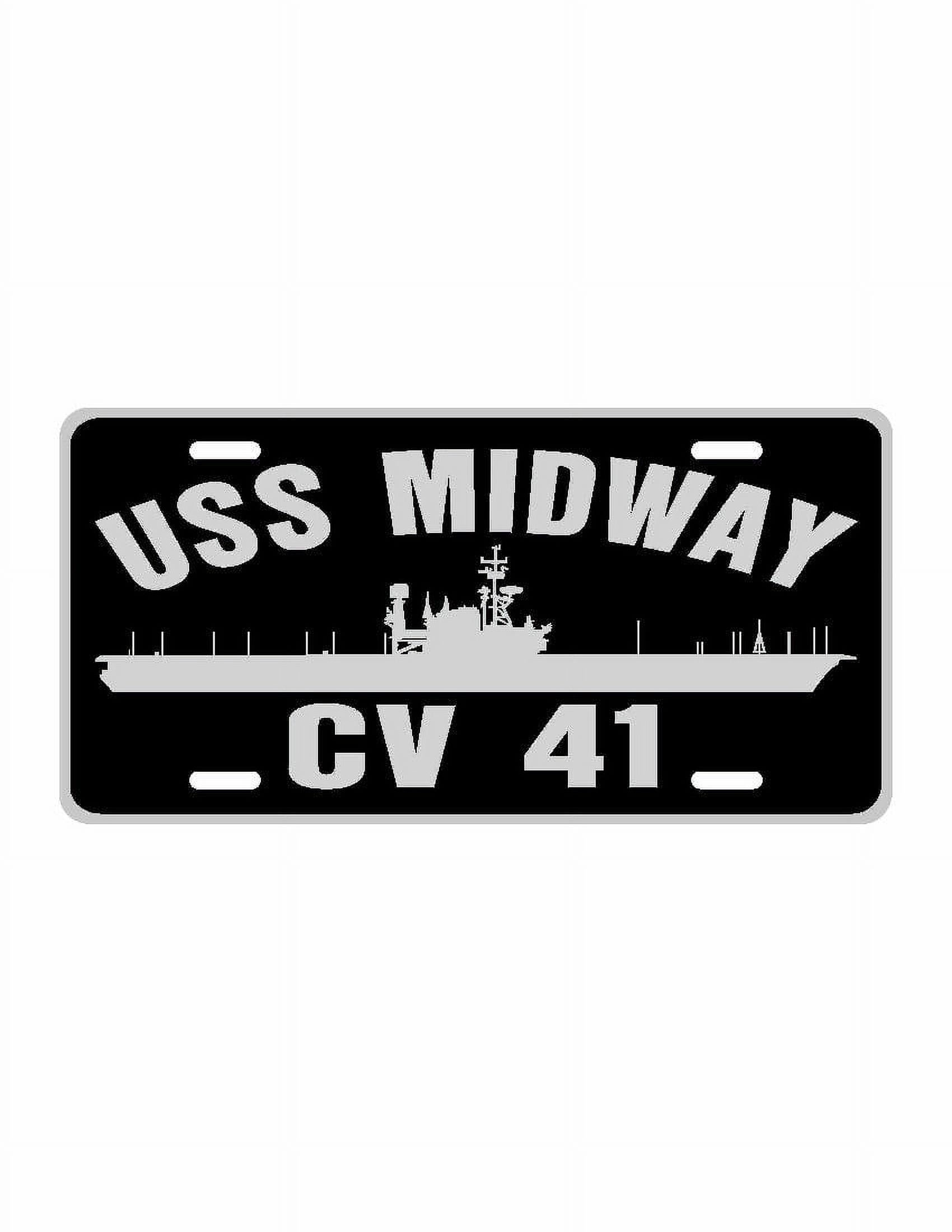 USS MIDWAY CV 41 Aluminum License Plate Military Navy USN Car Truck RV ...