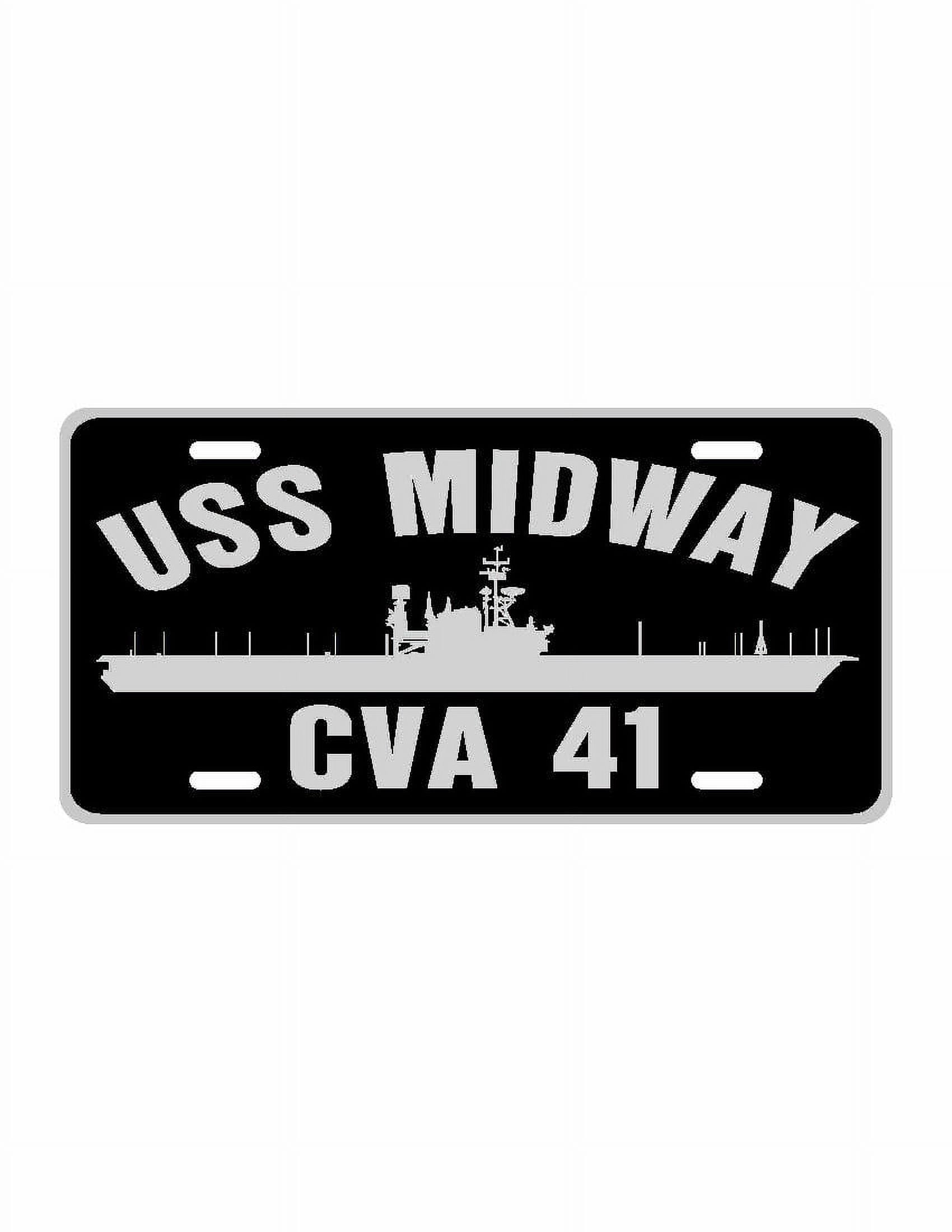 USS MIDWAY CVA 41 Aluminum License Plate Military Navy USN Car Truck RV ...