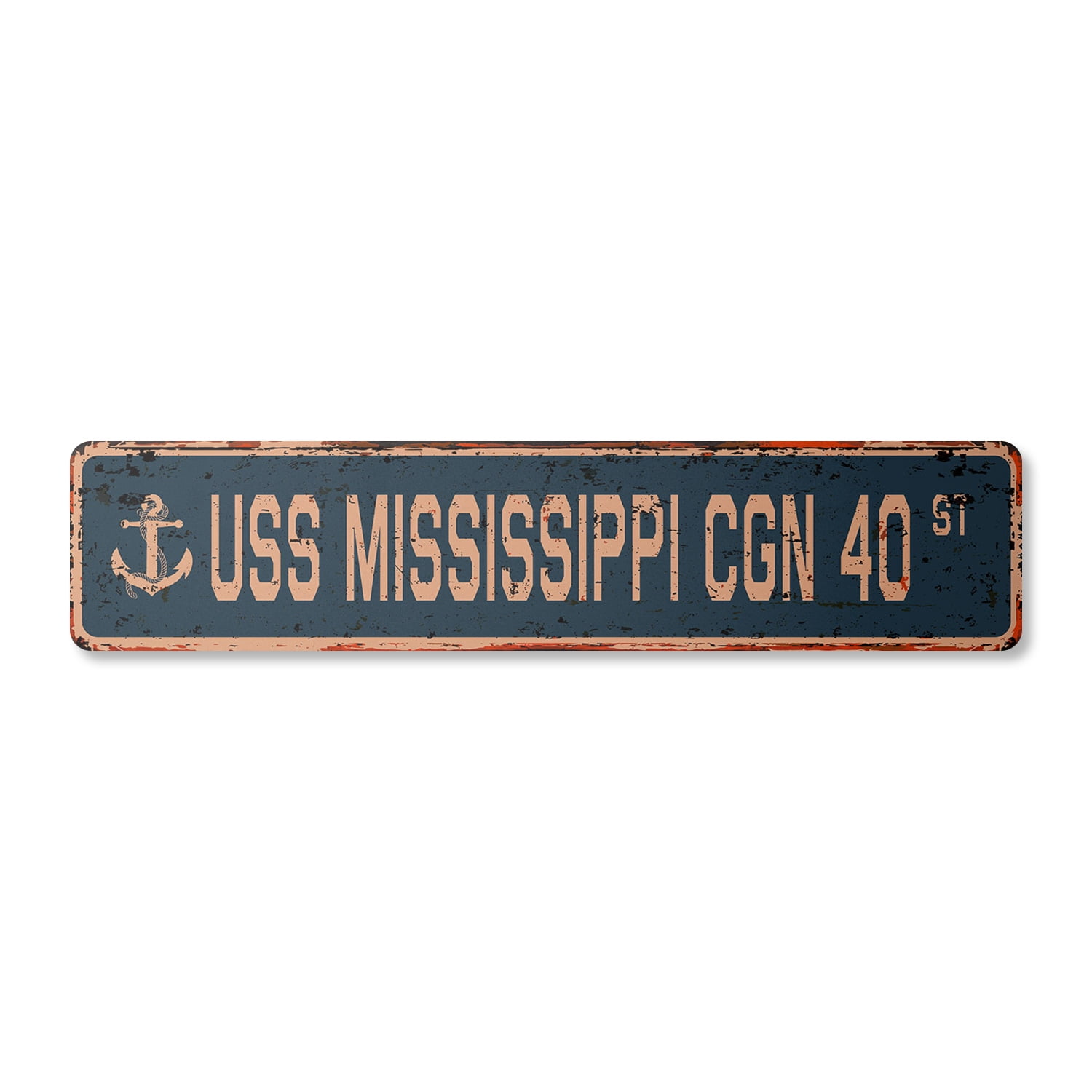 USS MISSISSIPPI CGN 40 Vintage Aluminum Street Sign us navy ship ...