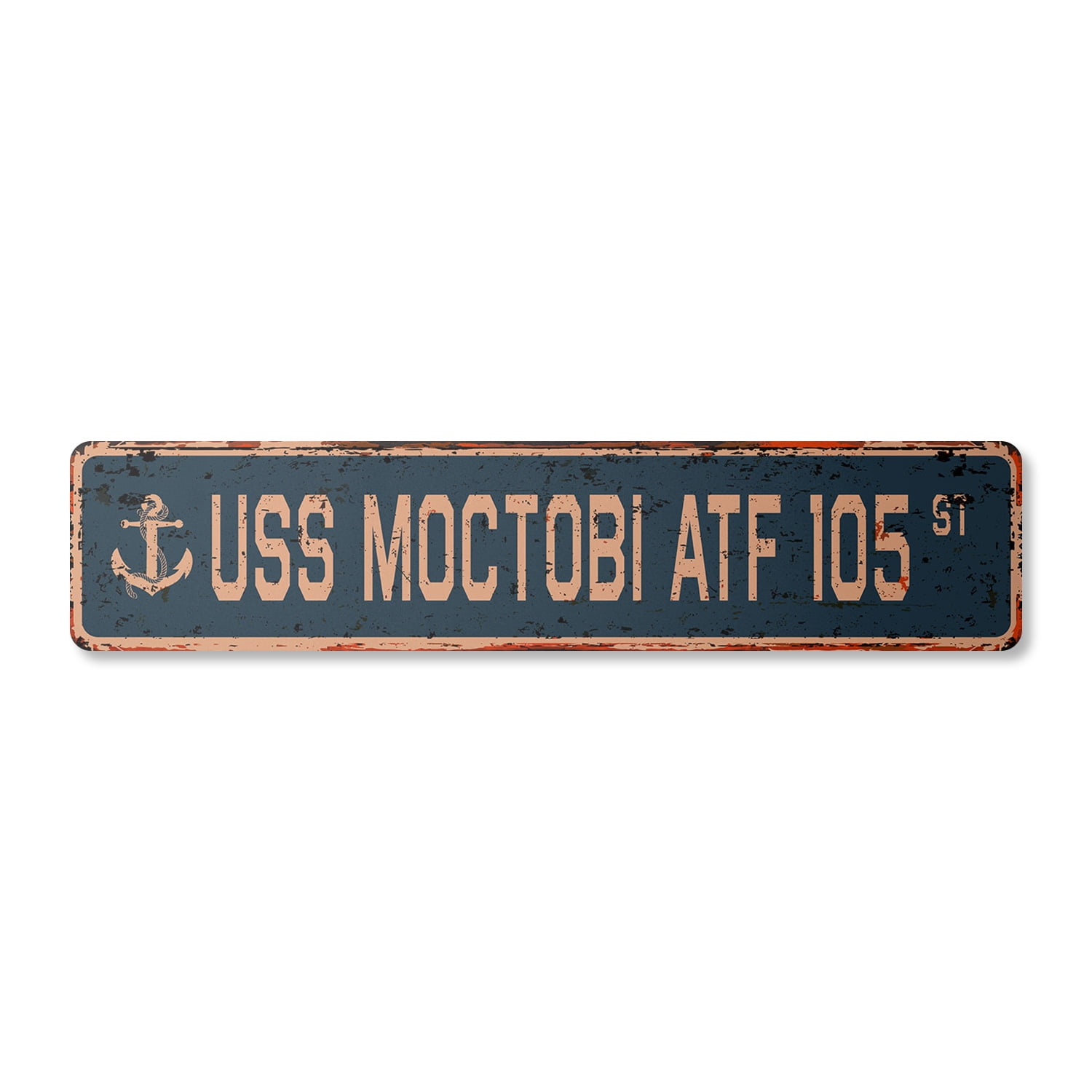 USS MOCTOBI ATF 105 Vintage Aluminum Street Sign us navy ship veteran ...