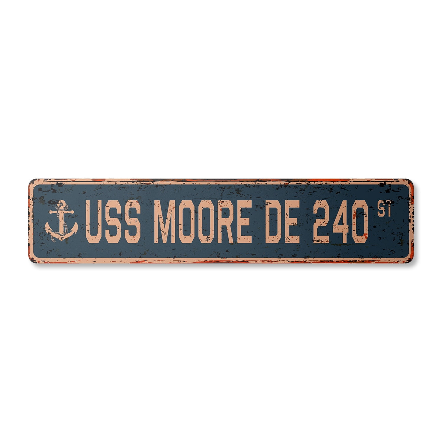 USS MOORE DE 240 Vintage Aluminum Street Sign us navy ship veteran ...
