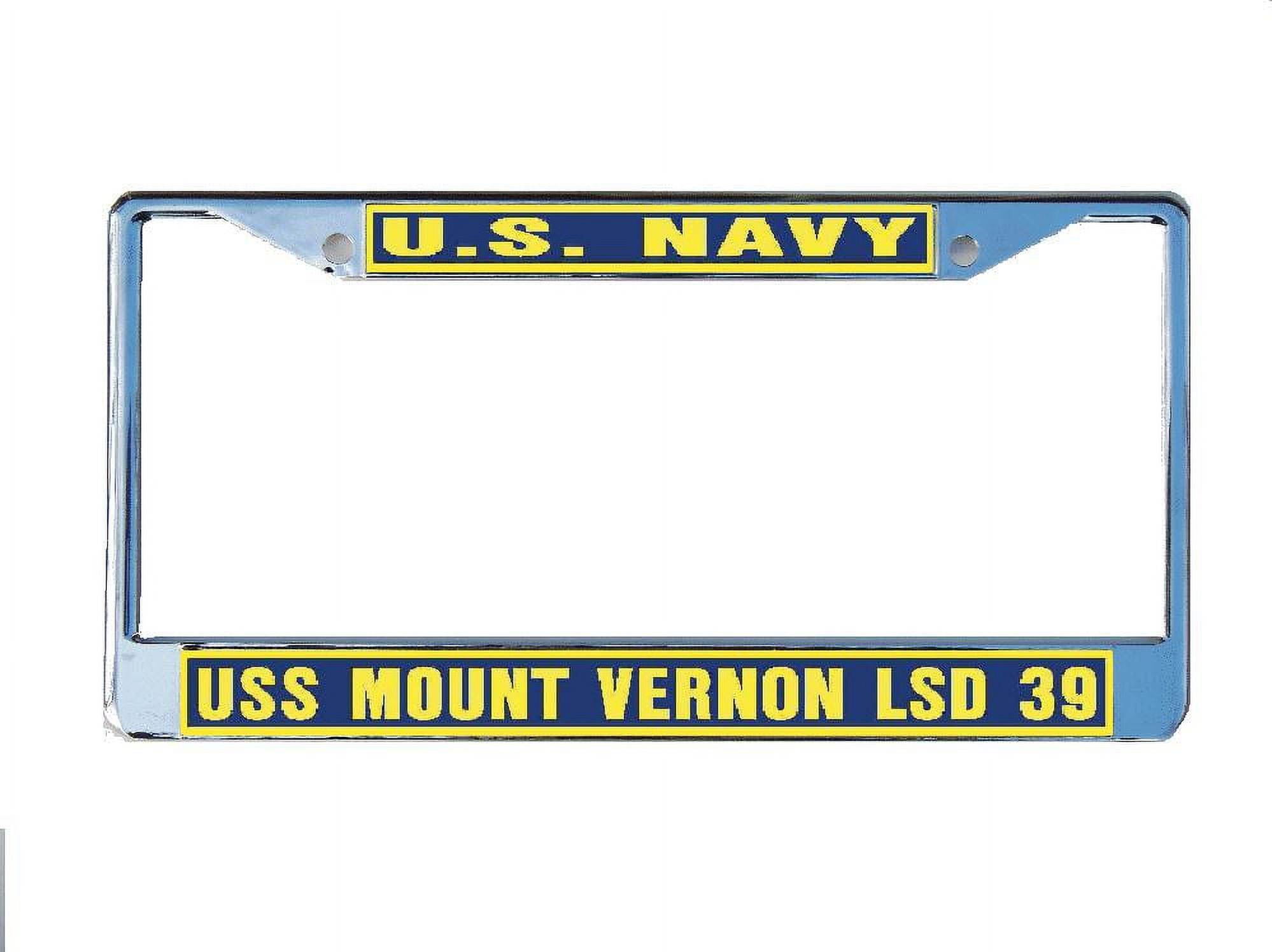 USS MOUNT VERNON LSD 39 License Plate Frame Chrome Metal Military Navy ...