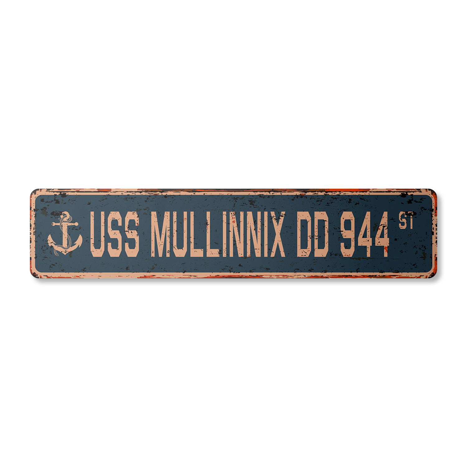 USS MULLINNIX DD 944 Vintage Plastic Street Sign us navy ship veteran ...