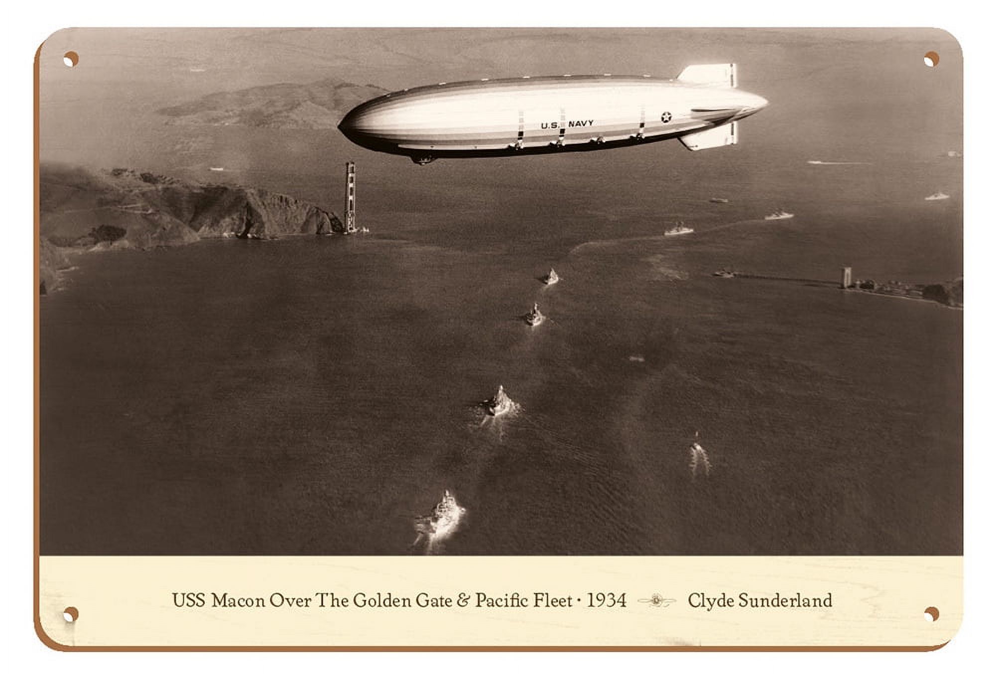 USS Macon (ZRS-5) - Over The Golden Gate Bridge and Pacific Fleet 1934 ...