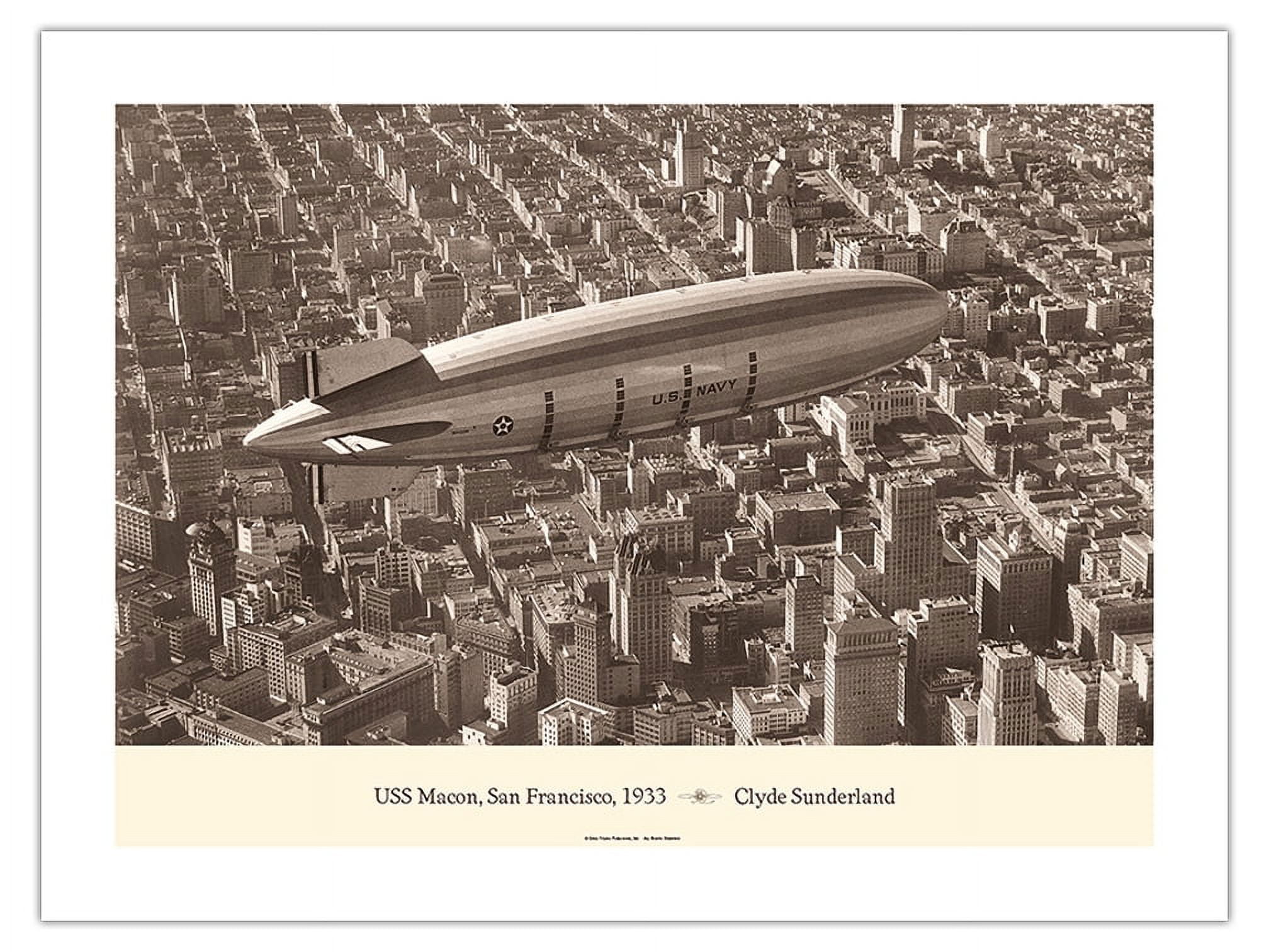 USS Macon (ZRS-5) - San Francisco 1933 - United States Navy - Flying ...