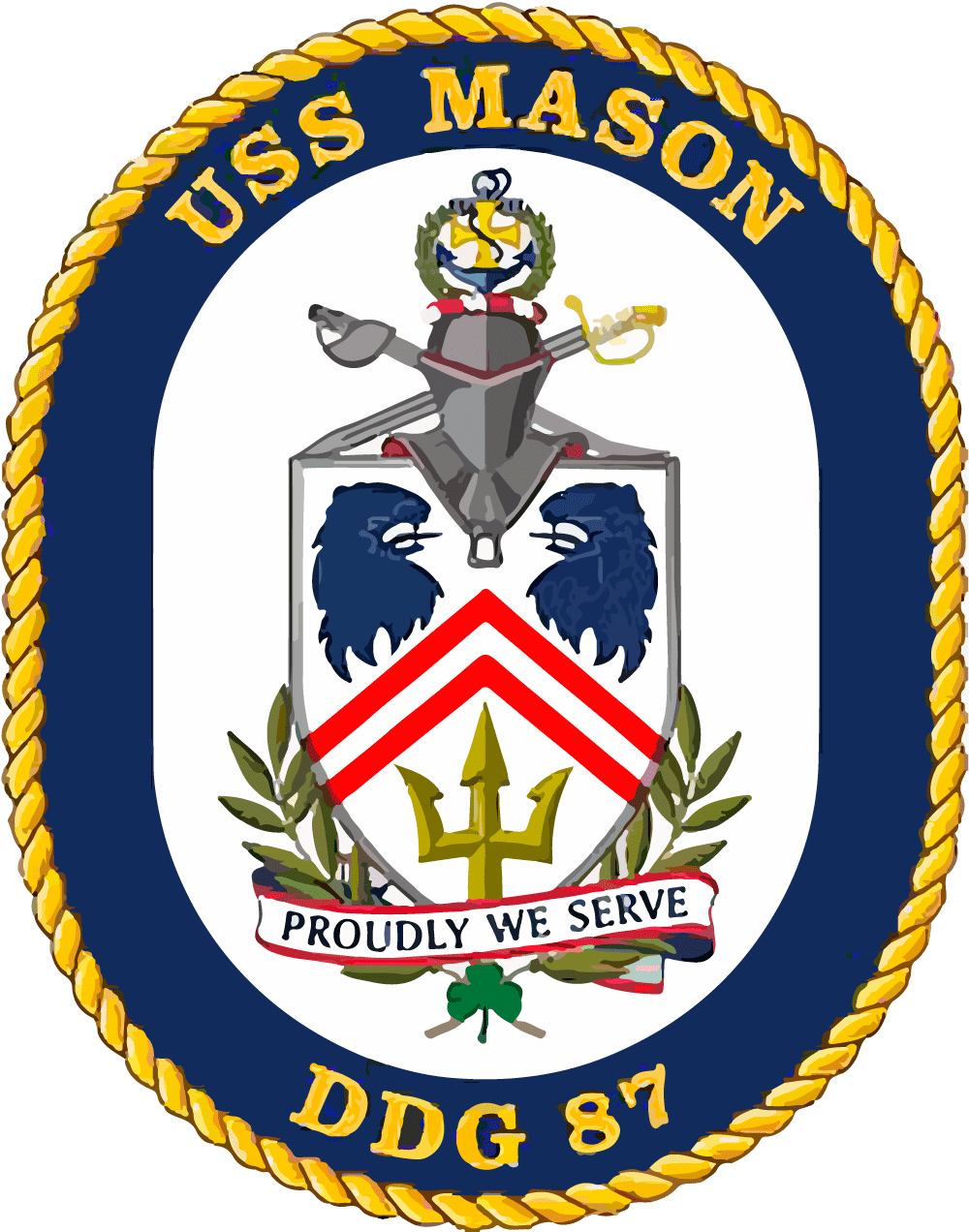 USS Mason DDG-87 Badge Sticker Decal Arleigh Burke Class Destroyer Car ...