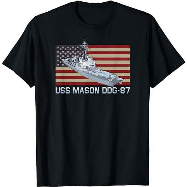 USS Mason DDG-87 Ship Diagram American Flag T-Shirt - Walmart.com
