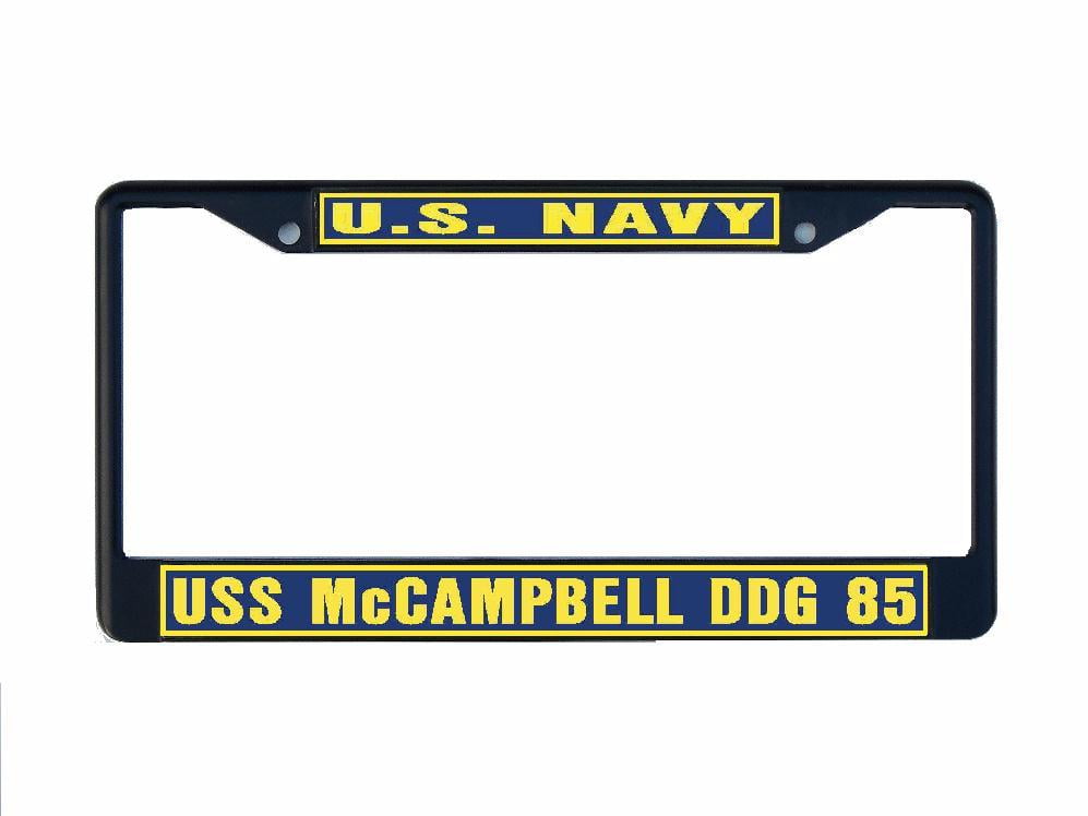 USS McCAMPBELL DDG 85 License Plate Frame Black Metal Military Navy USN ...