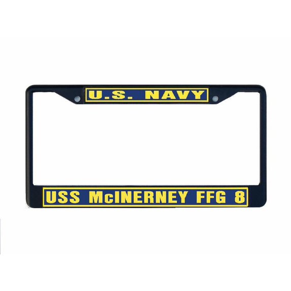 USS McINERNEY FFG 8 License Plate Frame Black Metal Military Navy USN ...