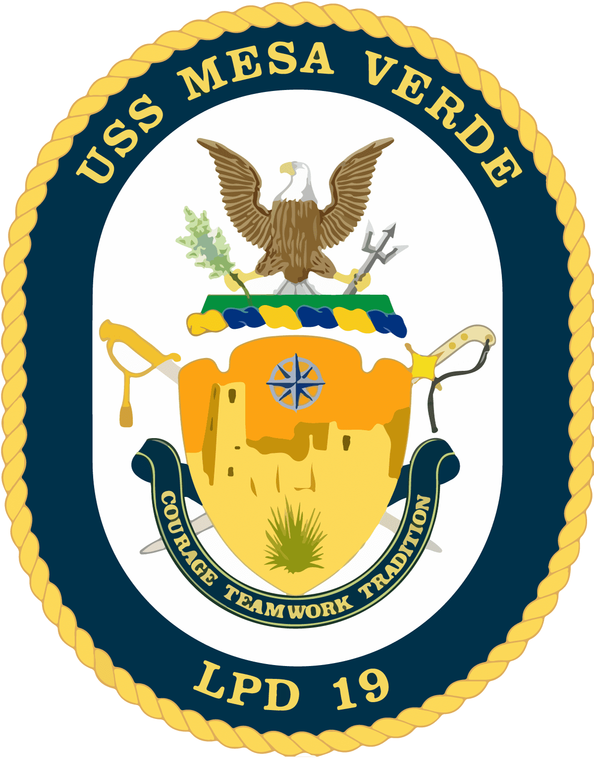 USS Mesa Verde LPD-19 Badge Sticker Decal San Antonio Class Amphibious ...