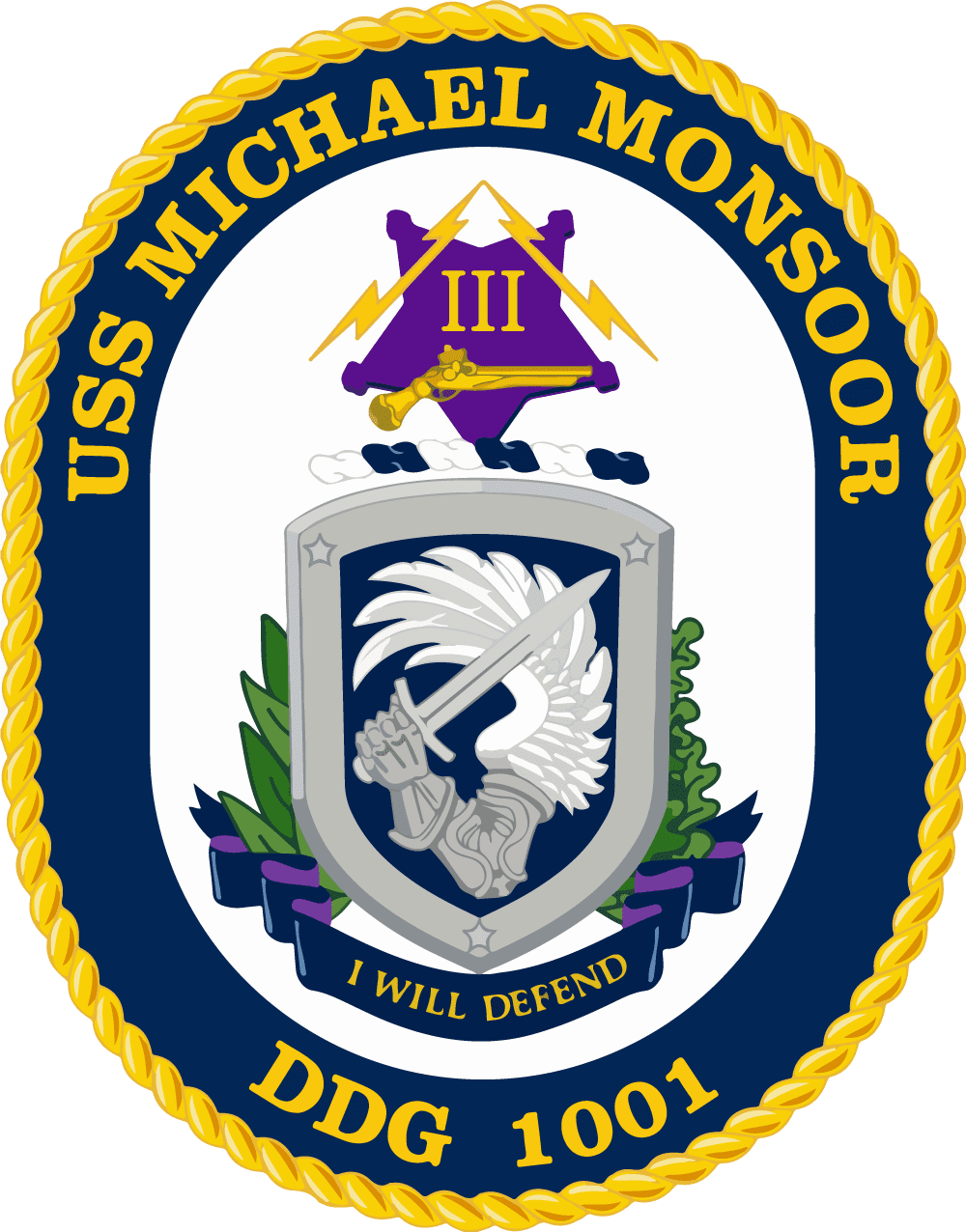 USS Michael Monsoor DDG-1001 Badge Sticker Decal Zumwalt Class ...