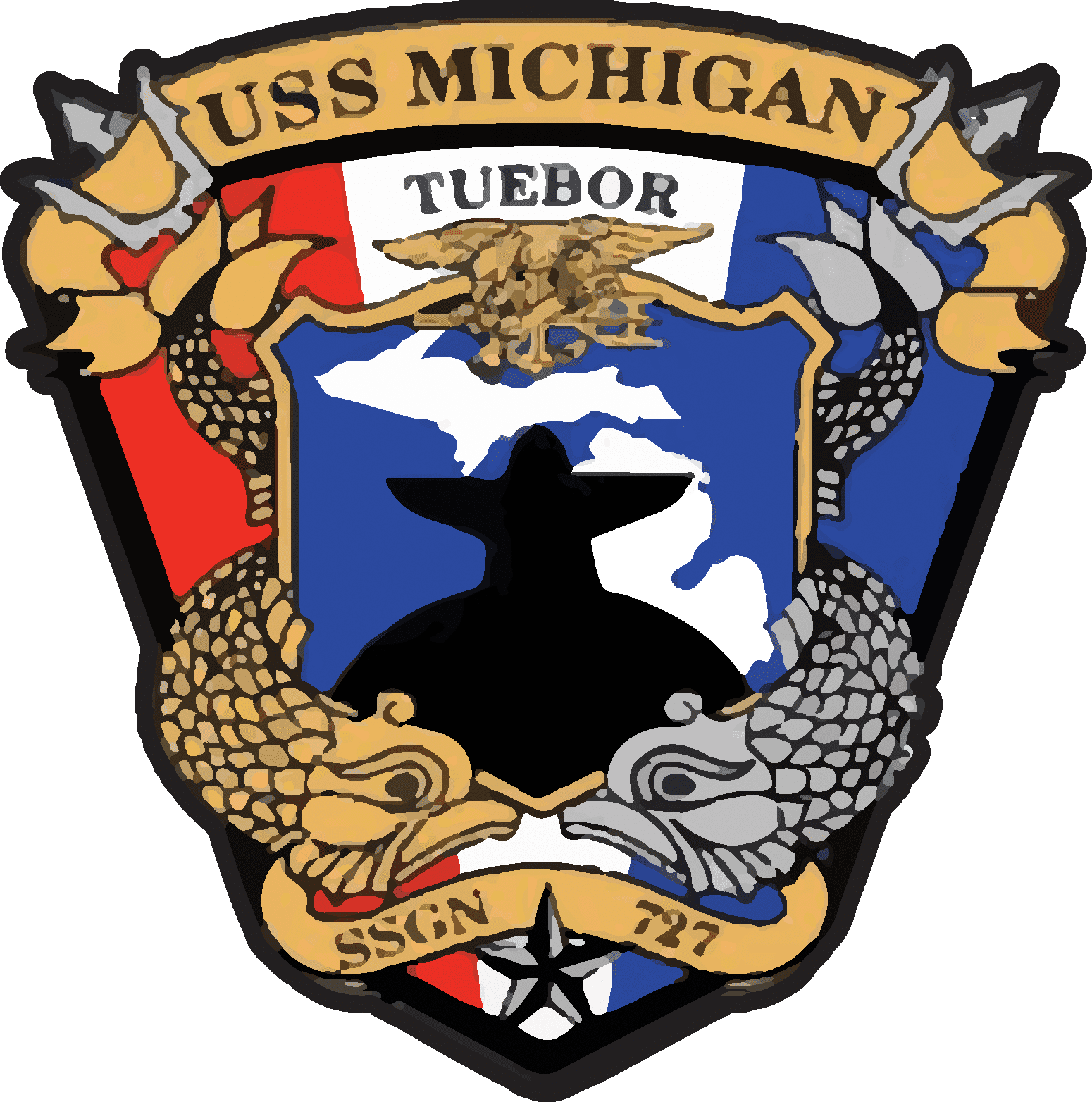 USS Michigan SSGN-727 Badge Sticker Decal Ohio Class Guided Missile ...