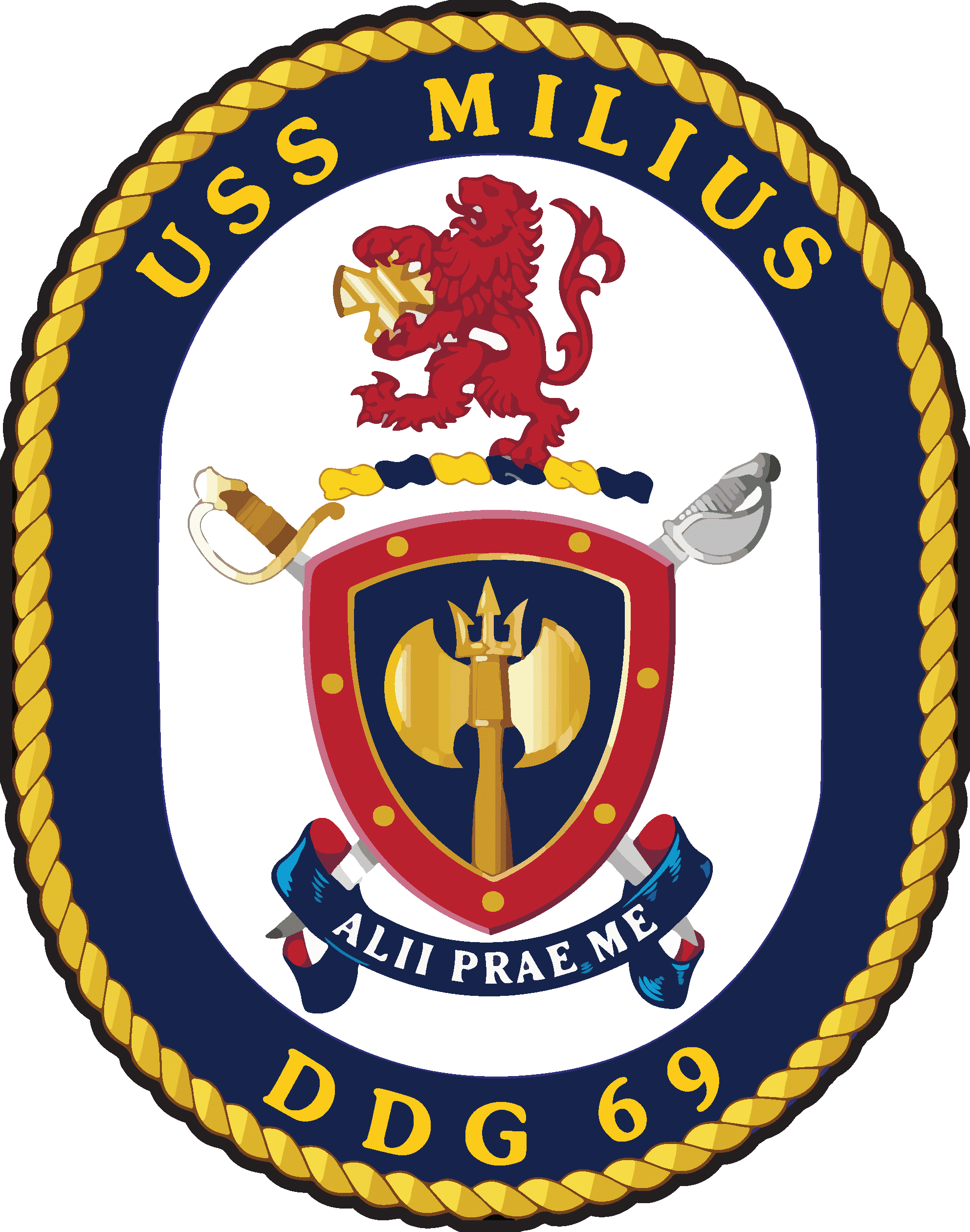 USS Milius DDG-69 Badge Sticker Decal Arleigh Burke Class Destroyer Car ...