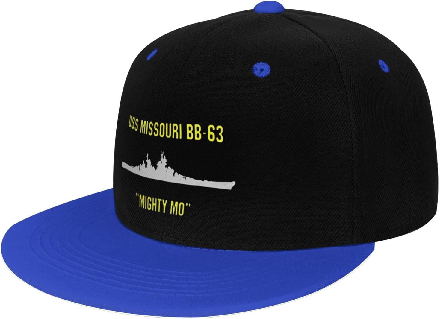 USS Missouri Bb-63 Baseball Cap Unisex Adjustable Flat Brim Hip Hop Hat ...