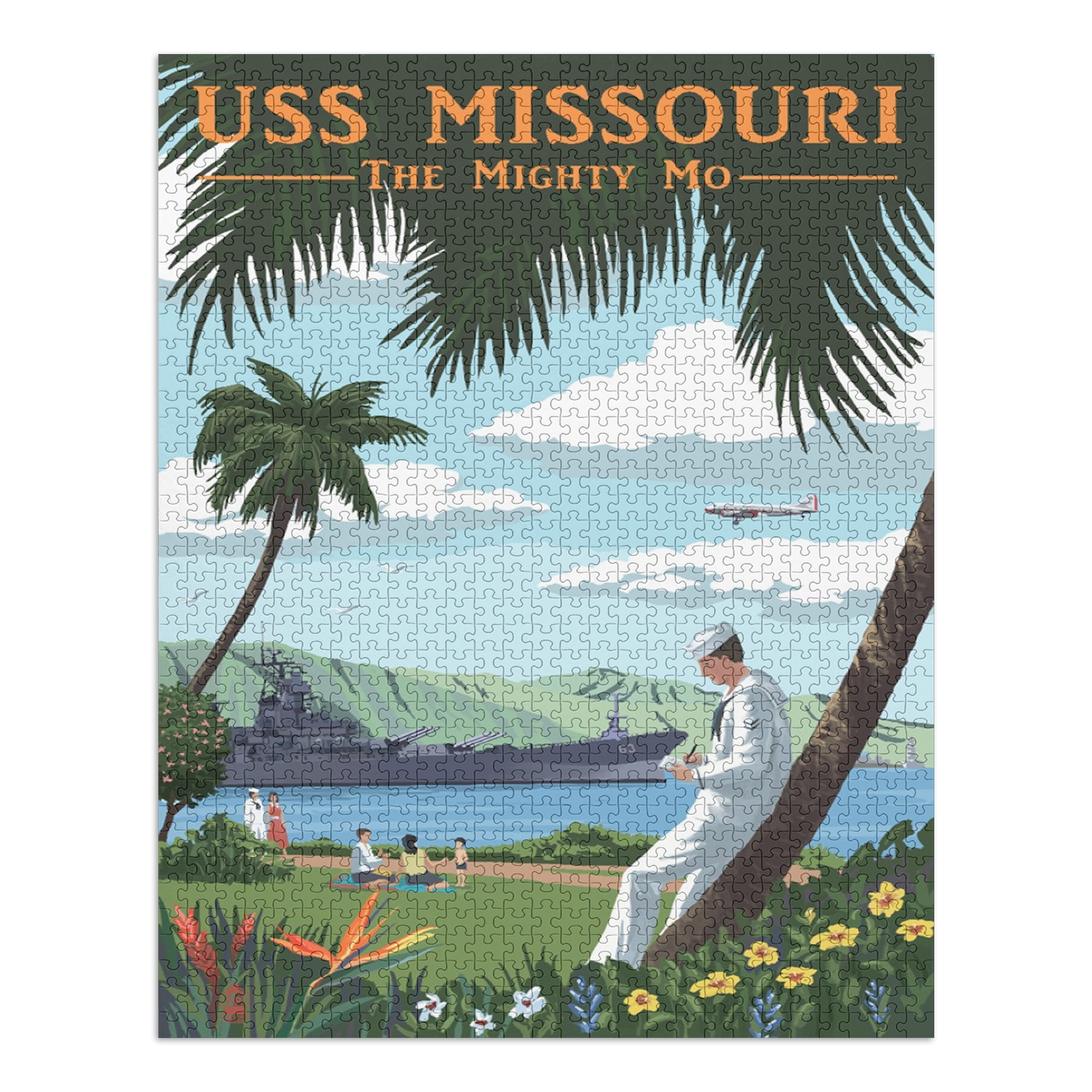 USS Missouri, Pearl Harbor Prewar (1000 Piece Puzzle, Size 19x27 ...