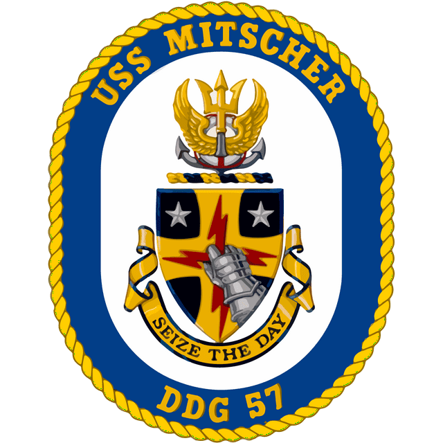 USS Mitscher DDG-57 Badge Sticker Decal Arleigh Burke Class Destroyer ...