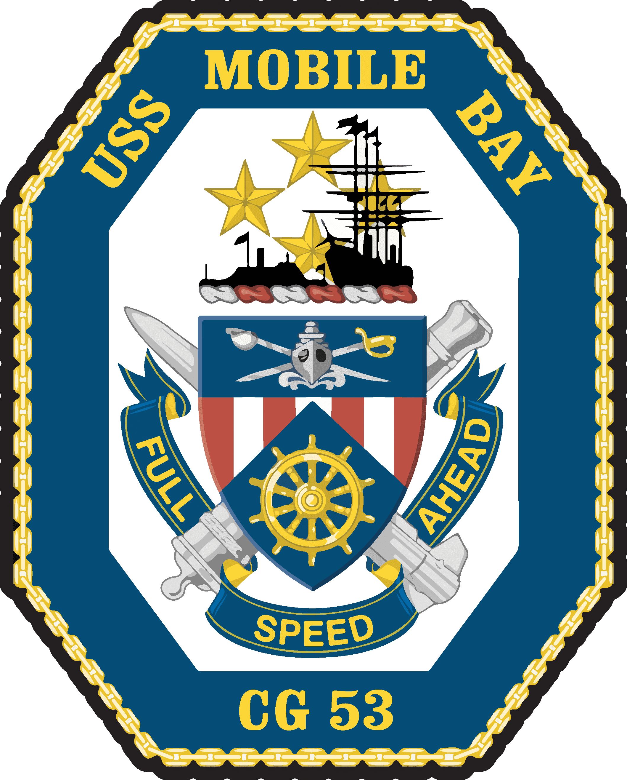 USS Mobile Bay CG-53 Badge Sticker Decal Ticonderoga Class Cruiser Car ...