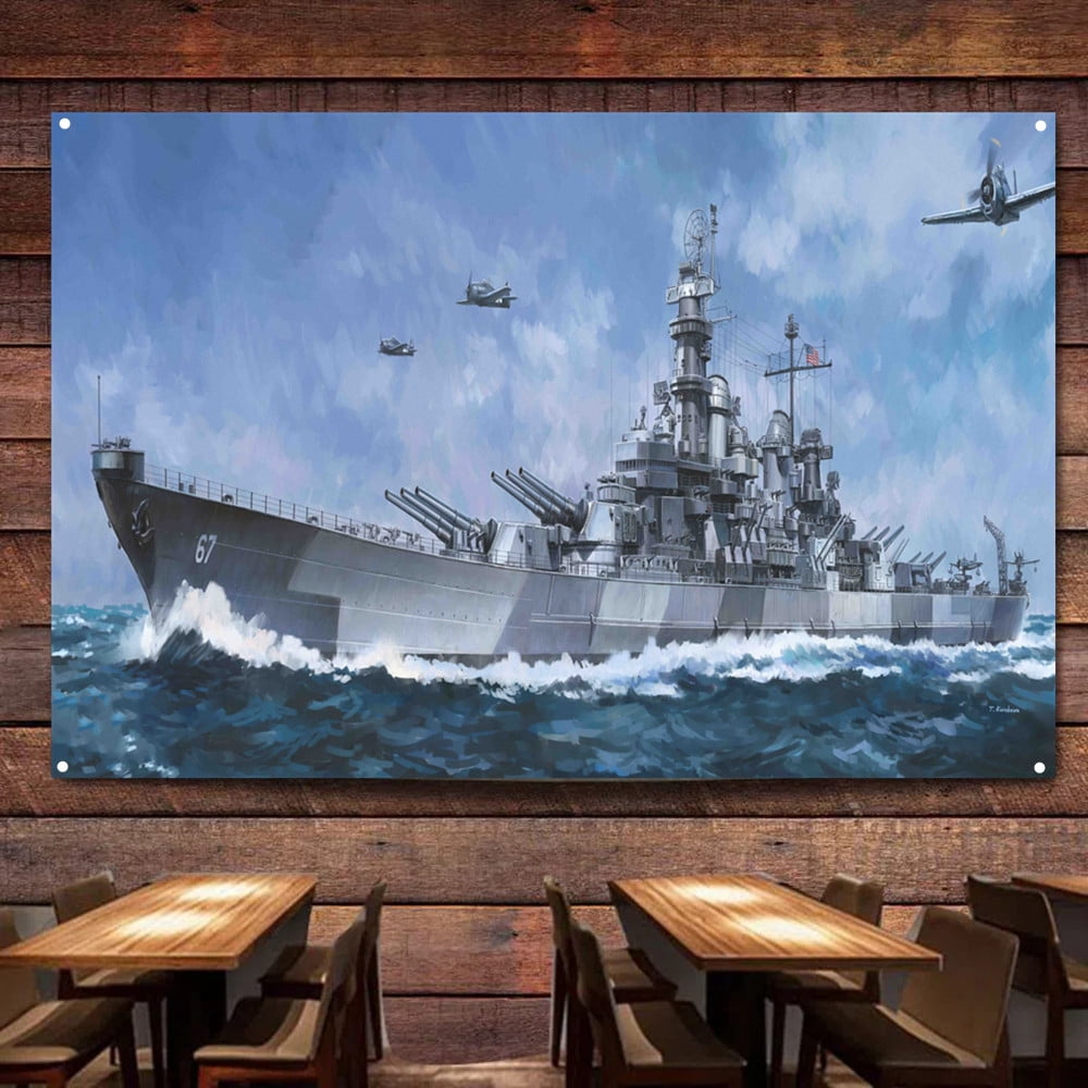 USS Montana (BB-67) Battleship Wall Art Banners Hanging Flags Wall ...