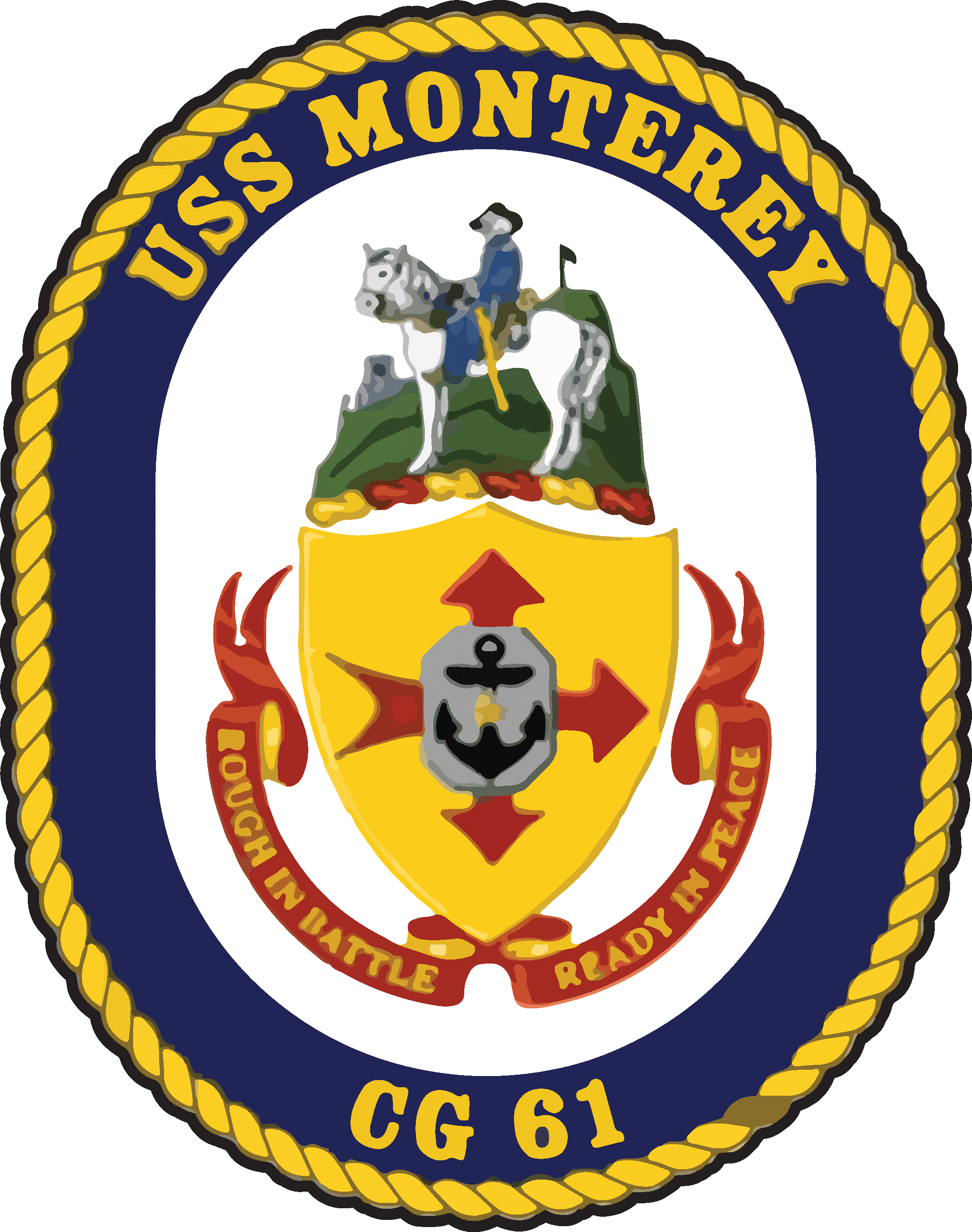 USS Monterey CG-61 Badge Sticker Decal Ticonderoga Class Cruiser Car ...