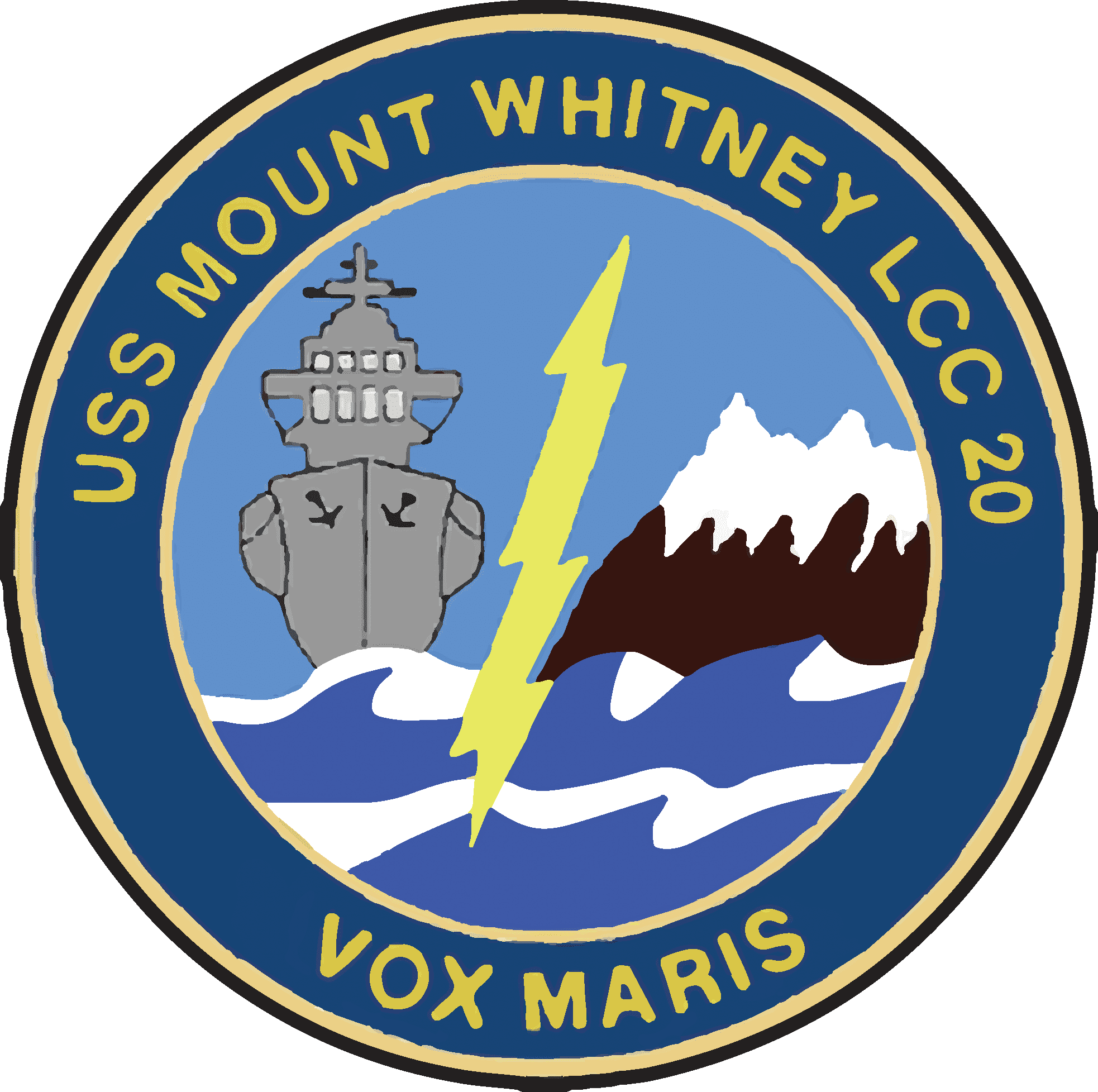 USS Mount Whitney LCC-20 Badge Sticker Decal Blue Ridge Class ...