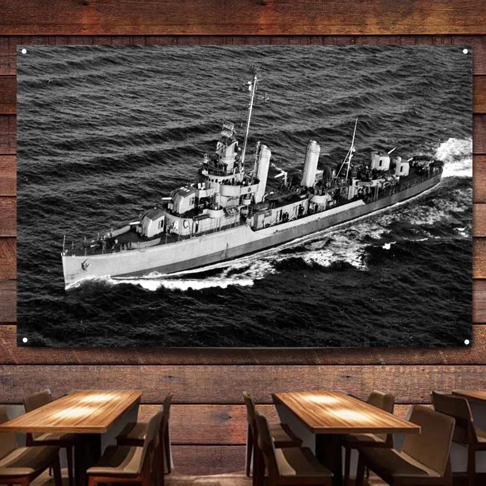 USS Murphy destroyer Flag Banner Wall Chart Canvas Painting WW II ...
