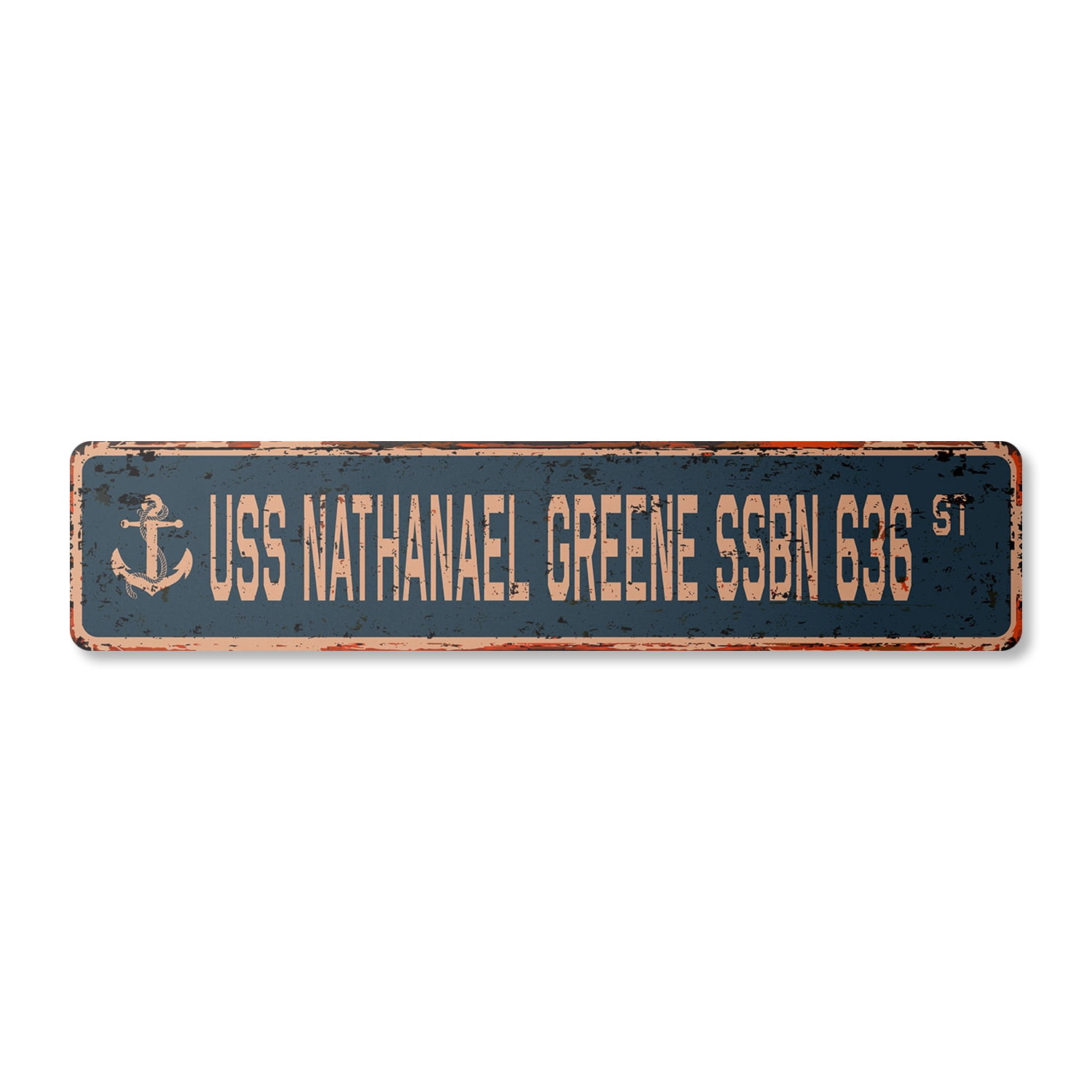 USS NATHANAEL GREENE SSBN 636 Vintage Aluminum Street Sign us navy ship ...
