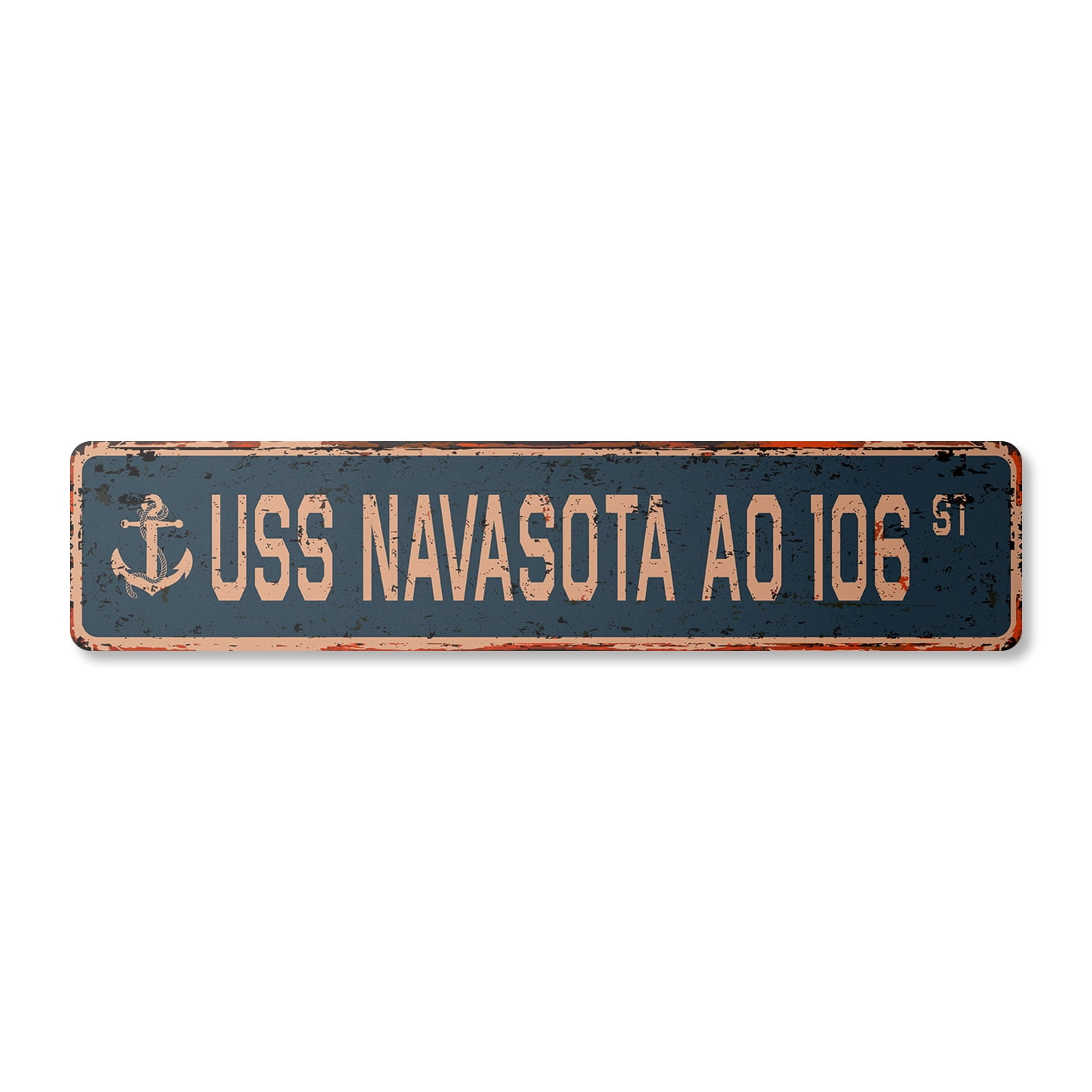 USS NAVASOTA AO 106 Vintage Plastic Street Sign us navy ship veteran ...