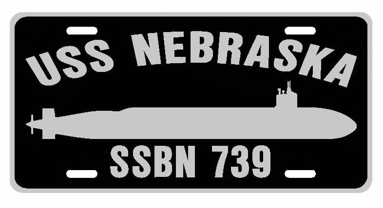 USS NEBRASKA SSBN 739 Aluminum License Plate Military Navy USN Car ...