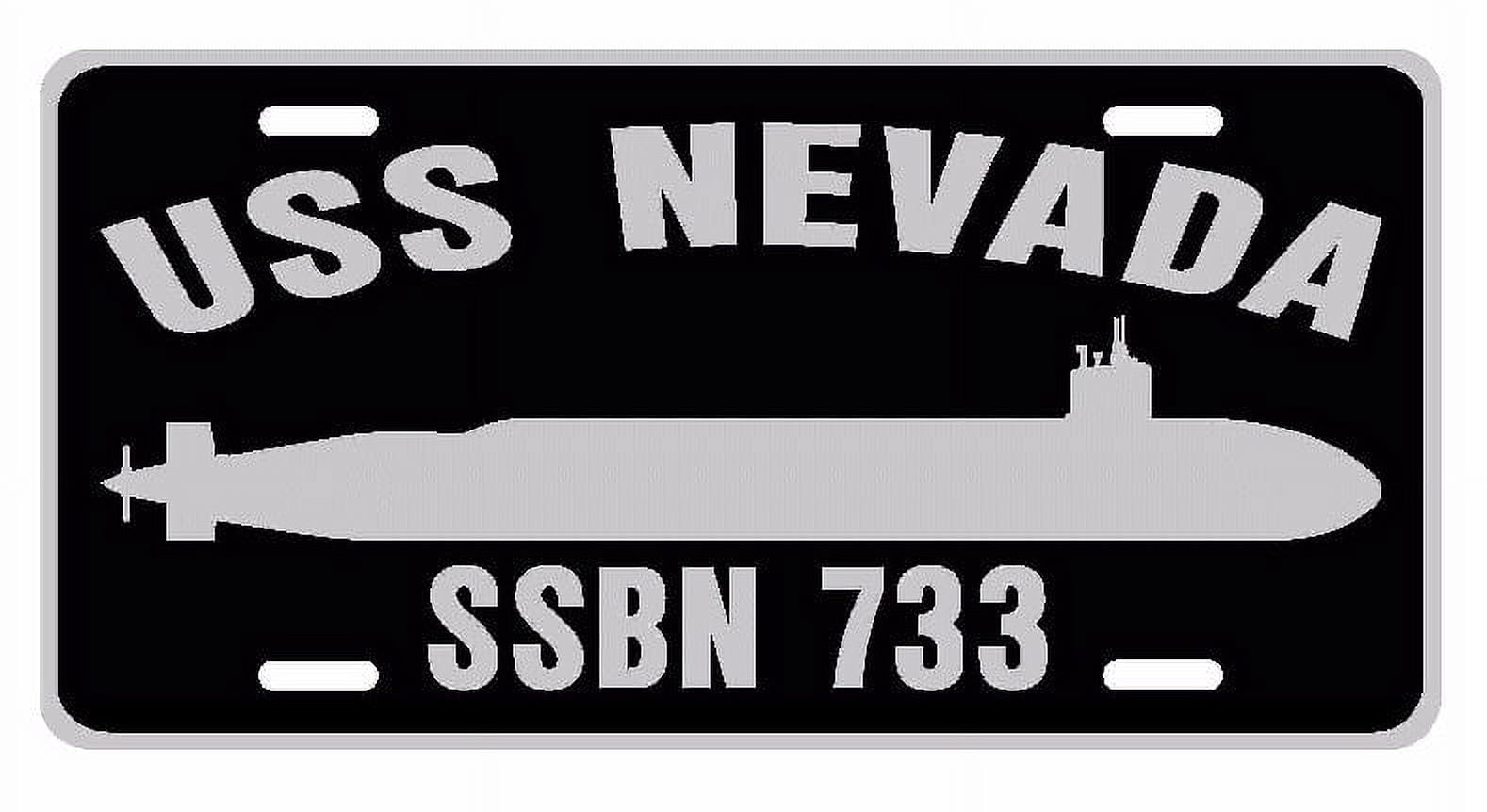 USS NEVADA SSBN 733 Aluminum License Plate Military Navy USN Car Truck ...