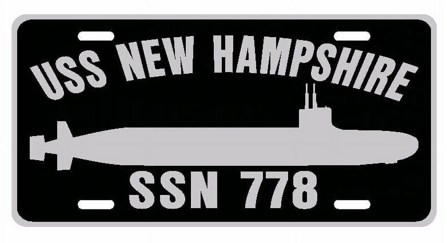 USS NEW HAMPSHIRE SSN 778 Aluminum License Plate Military Navy USN Car ...