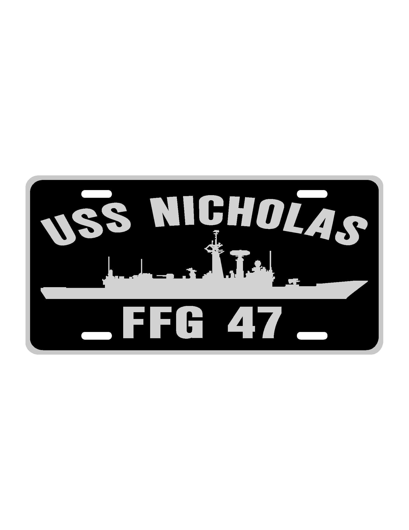 USS NICHOLAS FFG 47 Aluminum License Plate Military Navy USN Car Truck ...