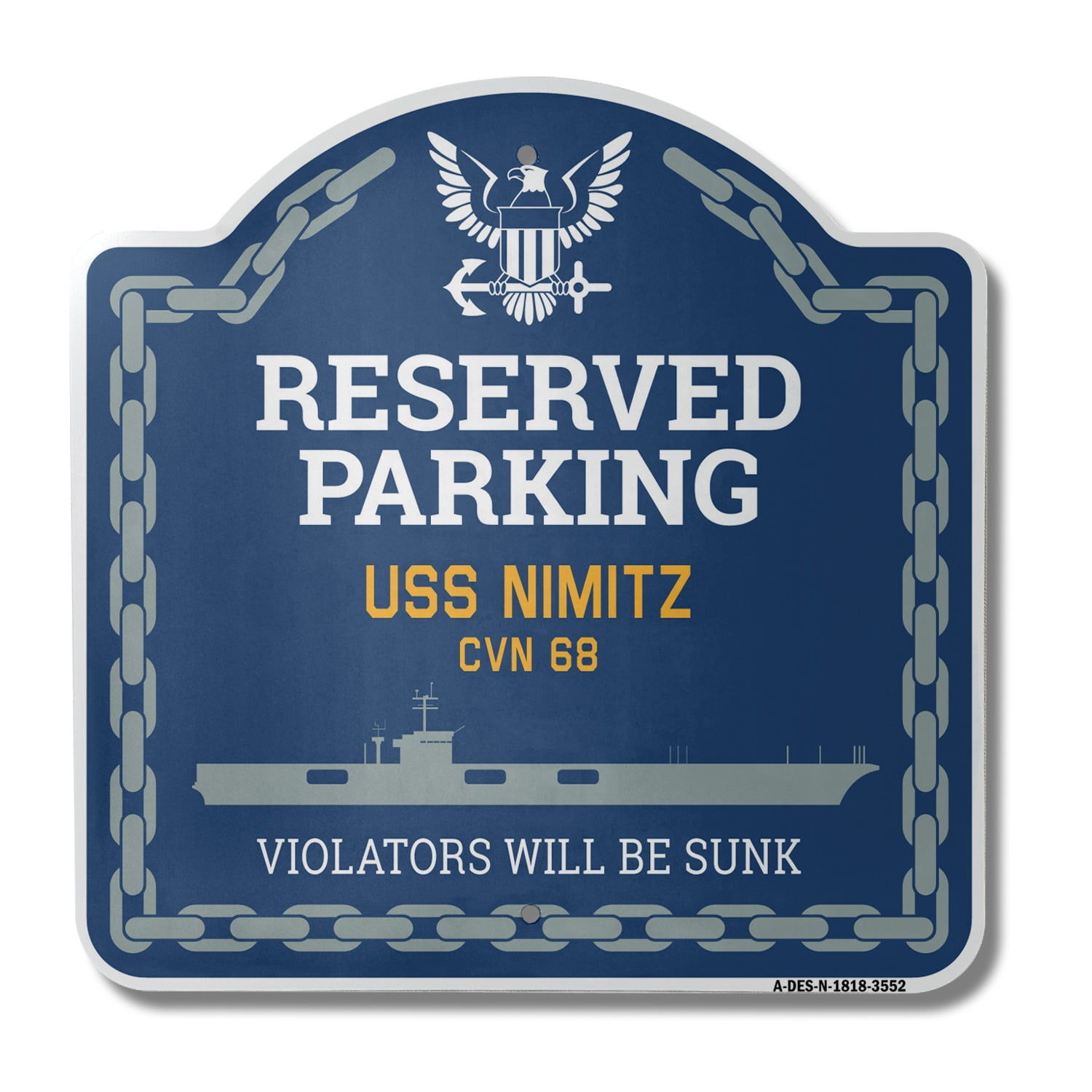 USS NIMITZ CVN 68 | 18" X 18" Heavy-Gauge Aluminum Architectural Sign ...