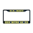 USS NITRO AE 23 License Plate Frame Black Metal Military Navy USN Car ...