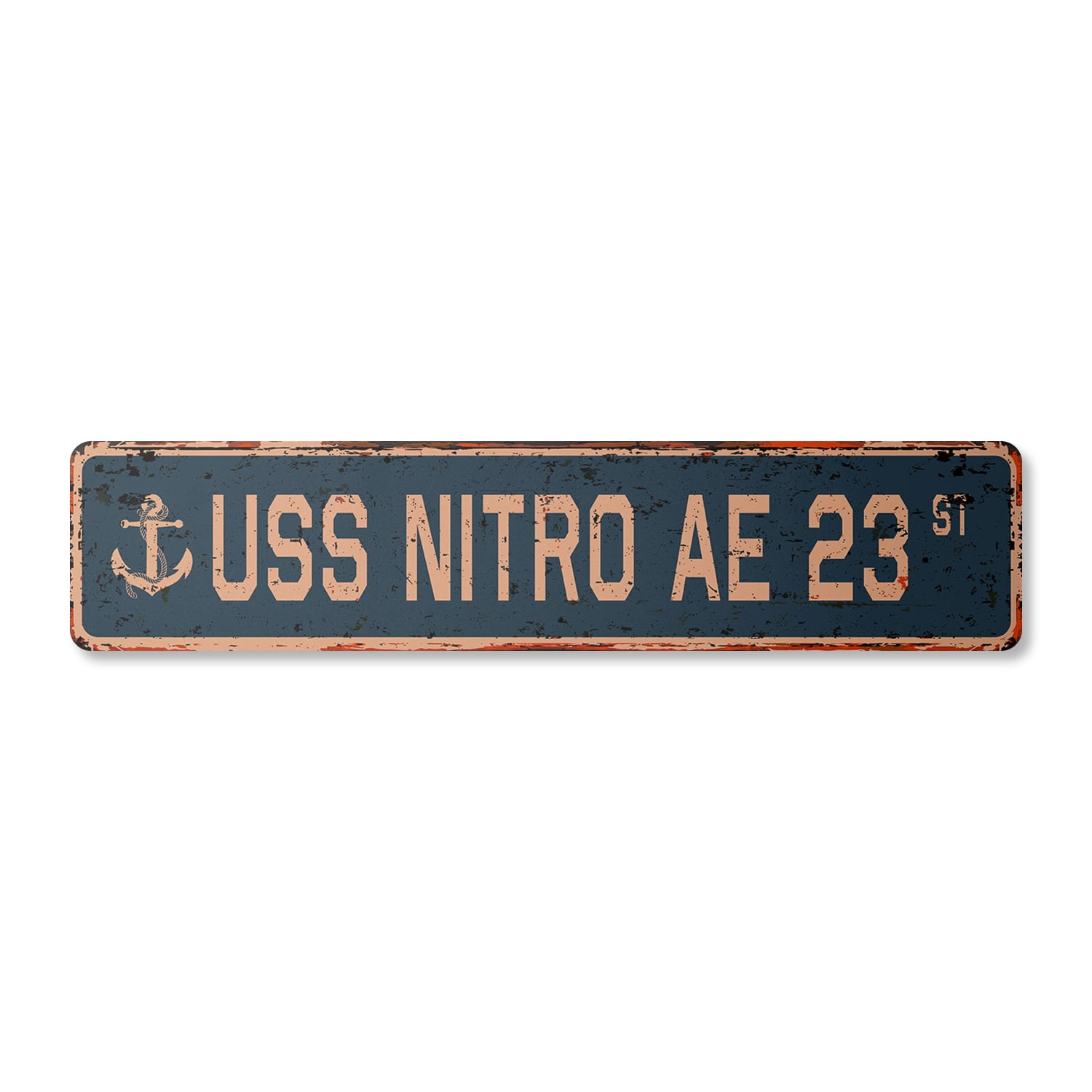 USS NITRO AE 23 Vintage Plastic Street Sign us navy ship veteran sailor ...