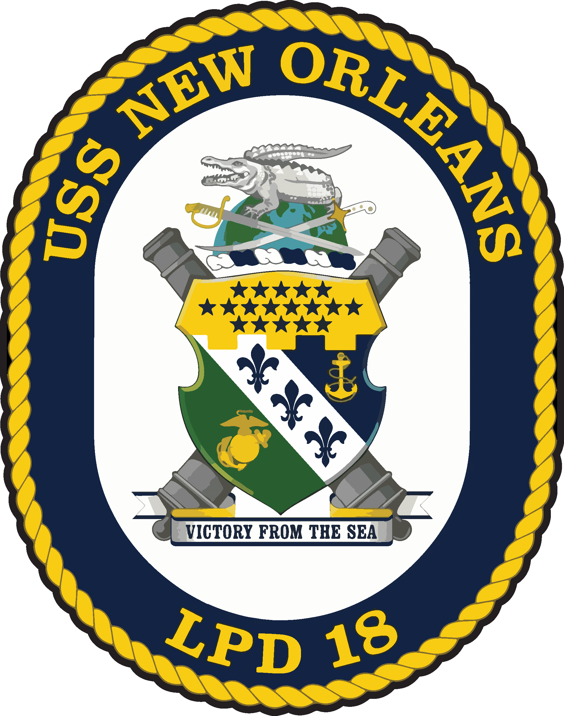 USS New Orleans LPD-18 Badge Sticker Decal San Antonio Class Amphibious ...