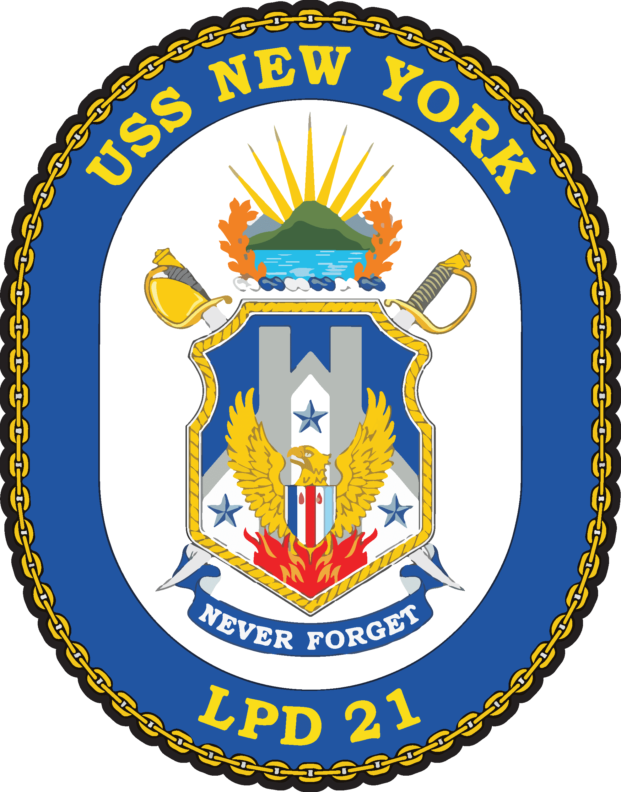 USS New York LPD-21 Badge Sticker Decal San Antonio Class Amphibious ...