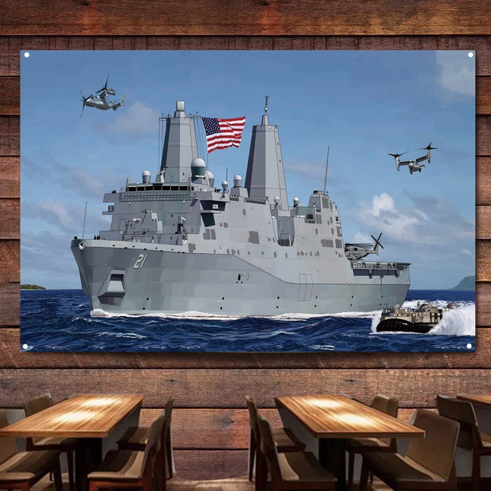 USS New York (LPD-21) Battleship Wall Art Banners Hanging Flags Wall ...