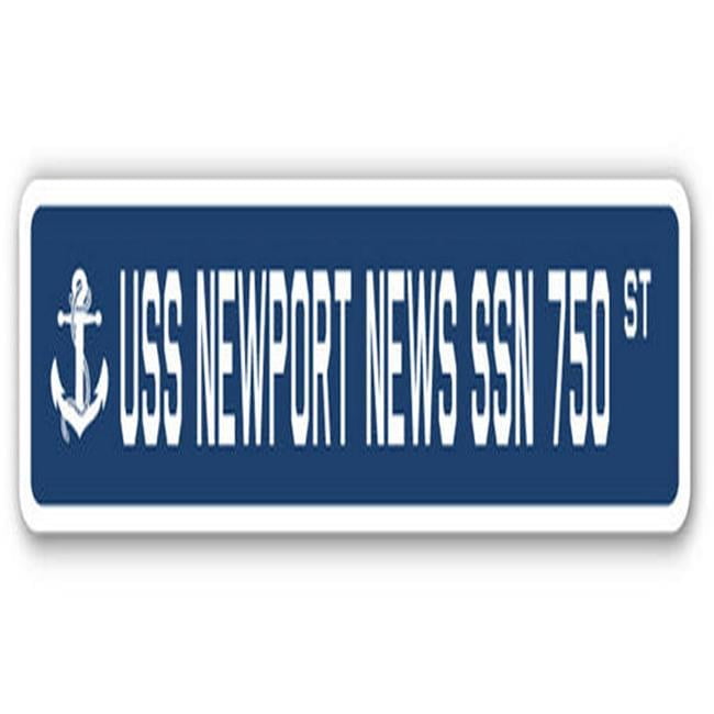 USS Newport News SBN 750 Street Sign - US Navy Ship Veteran Sailor Gift ...