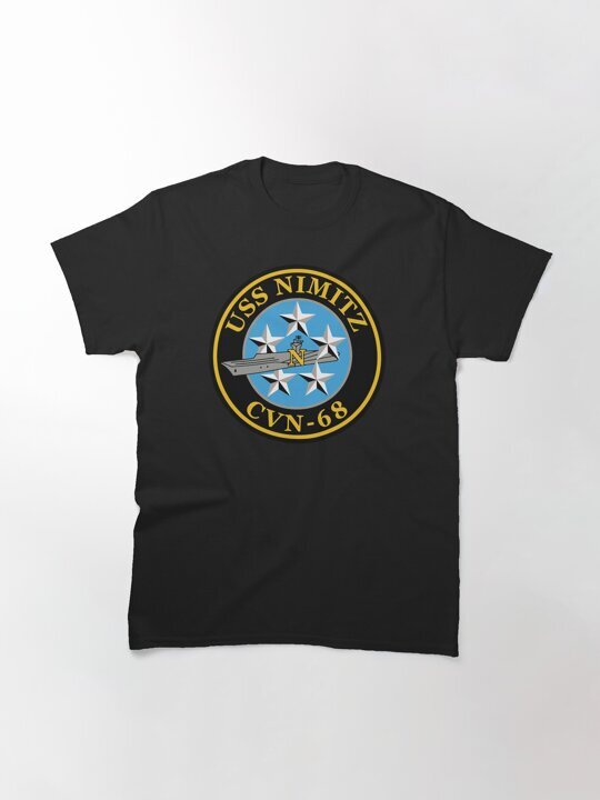 USS Nimitz CVN-68 T-Shirt Made in USA S to 5XL Crest US Navy Officially ...