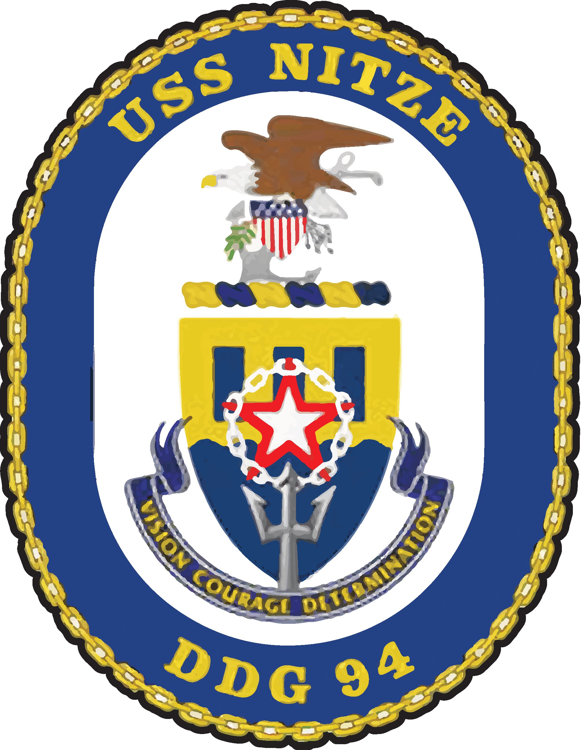 USS Nitze DDG-94 Badge Sticker Decal Arleigh Burke Class Destroyer Car Sticker Bumper Sticker ...