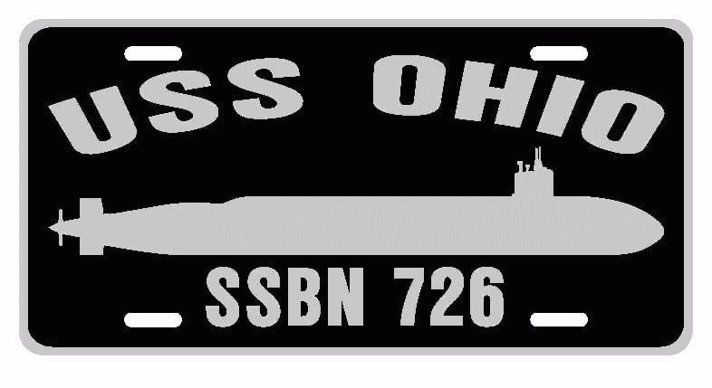 USS OHIO SSBN 726 Aluminum License Plate Military Navy USN Car Truck RV ...