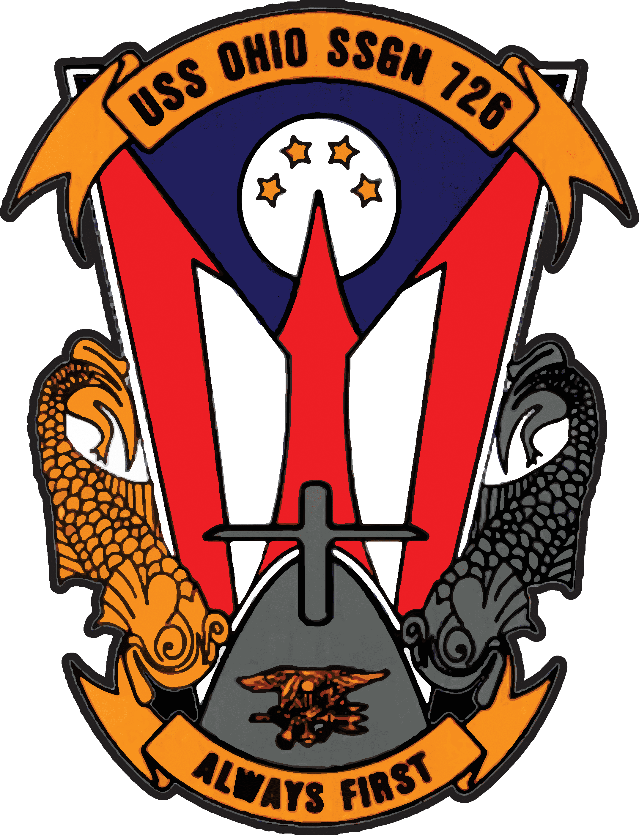 USS Ohio SSGN-726 Badge Sticker Decal Ohio Class Guided Missile ...