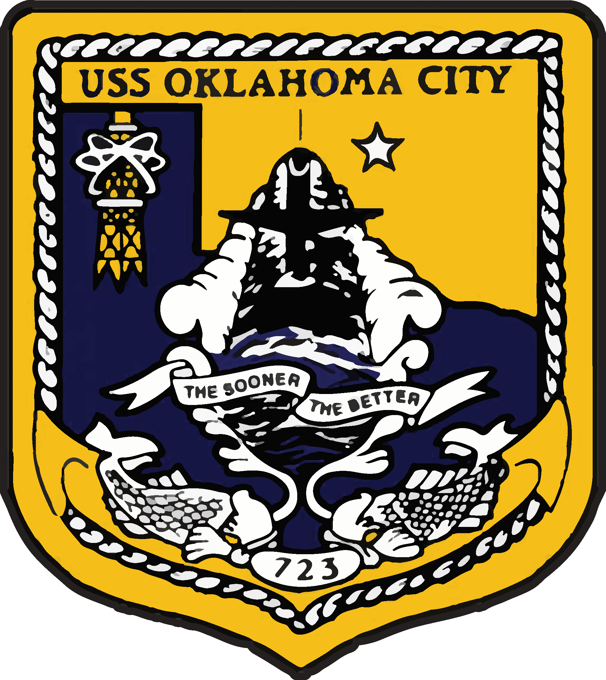 USS Oklahoma City SSN-723 Badge Sticker Decal Los Angeles Class Attack ...