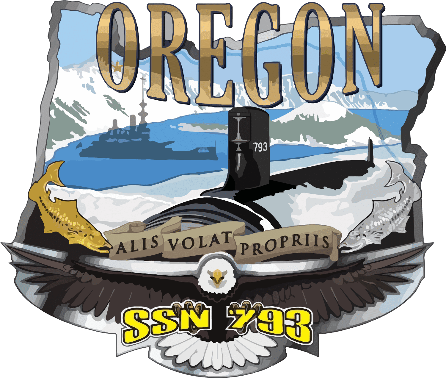 USS Oregon SSN-793 Badge Sticker Decal Freedom-class littoral combat ...